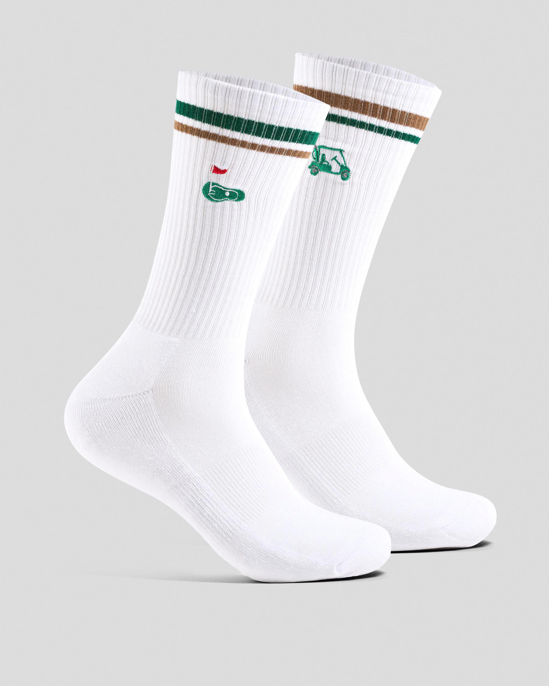 Shop FOOT-IES Blaze Sport Golf Sneaker Socks 2 Pack In White - Fast ...