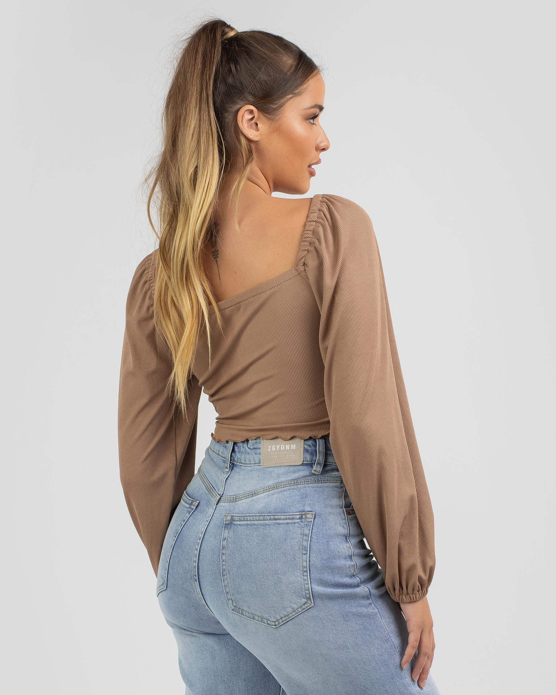 Shop MRKT. Caitlin Top In Milk Chocolate - Fast Shipping & Easy Returns ...