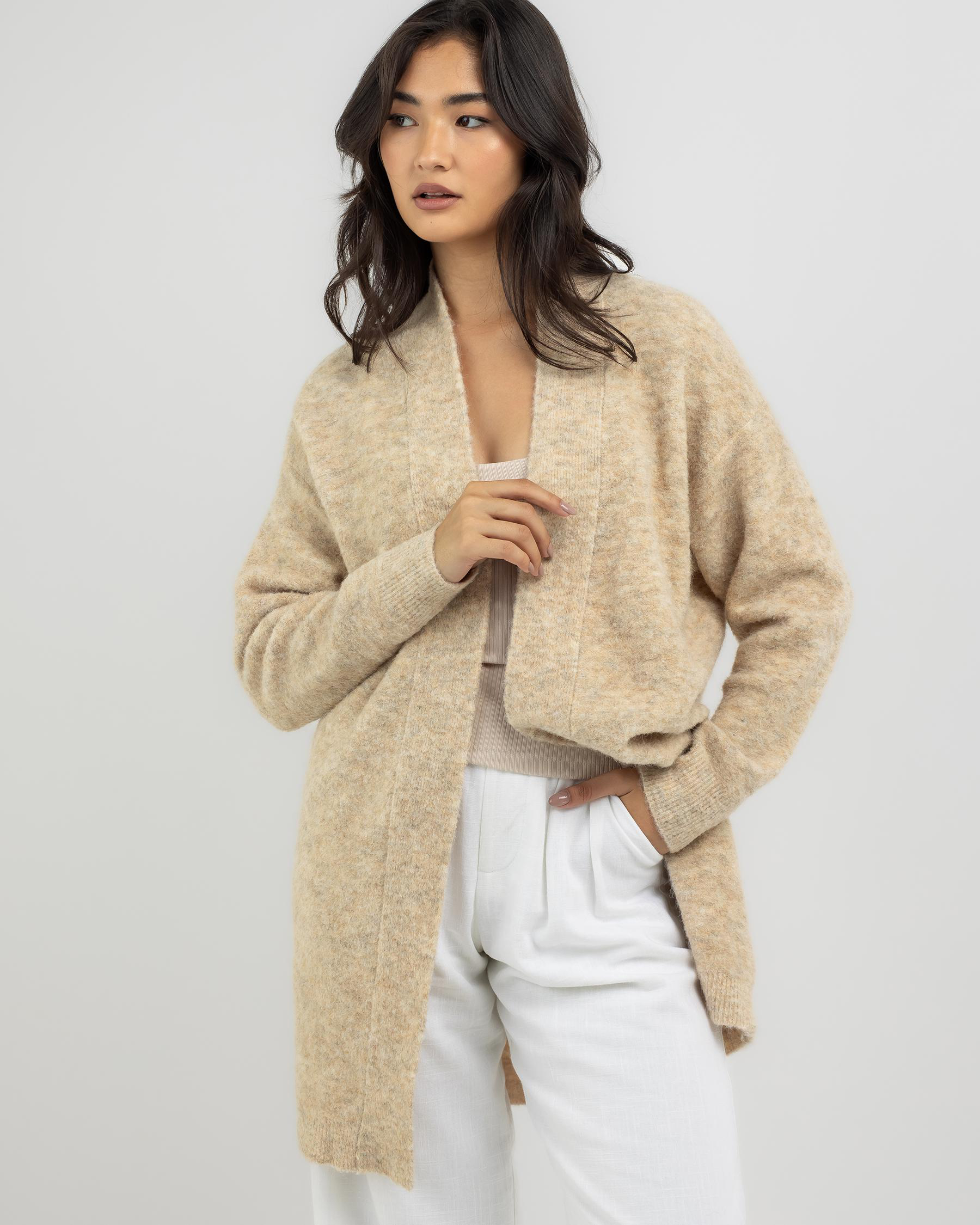 Rhythm Oversized Knit Cardigan In Oatmeal - Fast Shipping & Easy ...