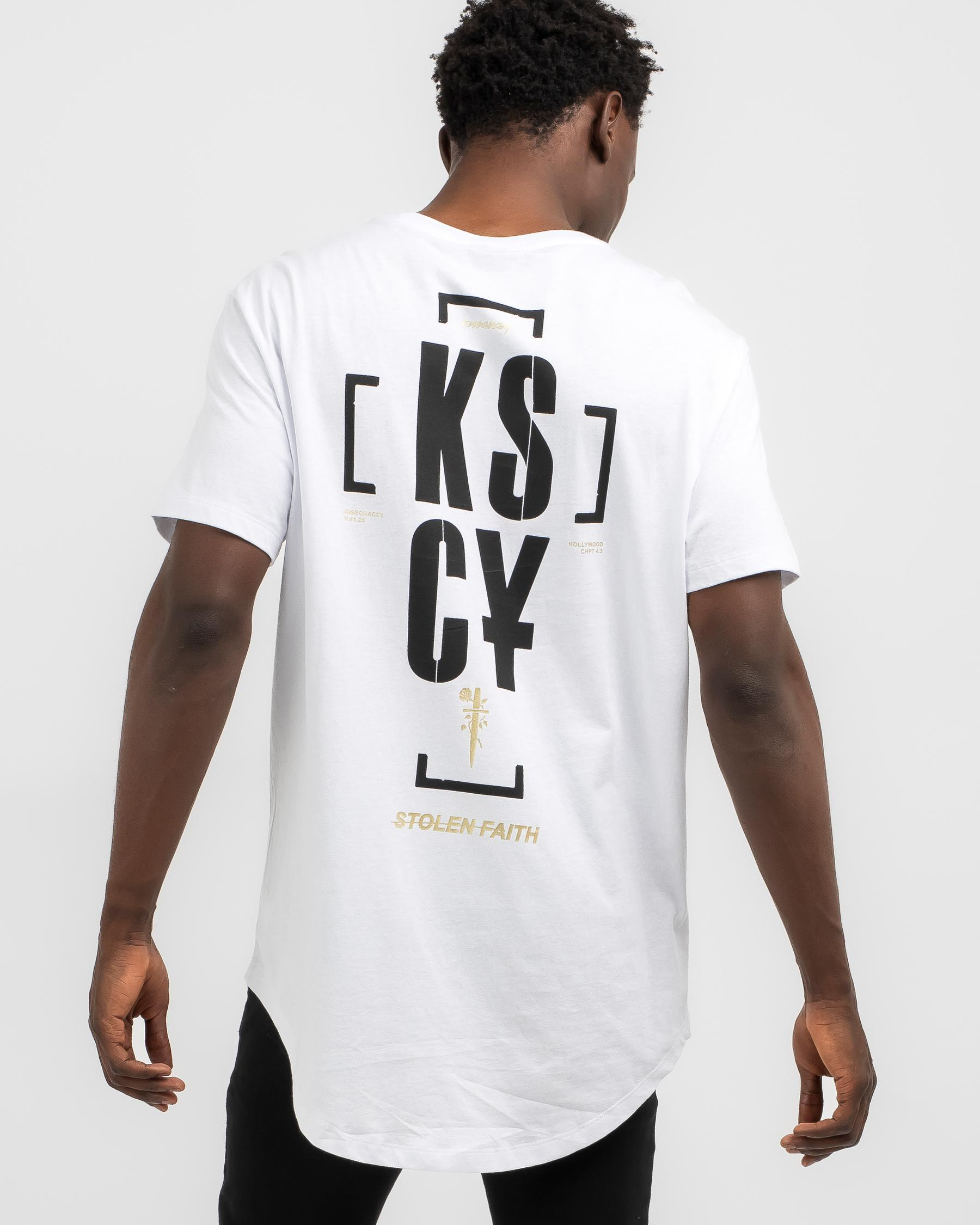 Shop Kiss Chacey Fetching Souls Dual Curved T-Shirt In Optical White ...