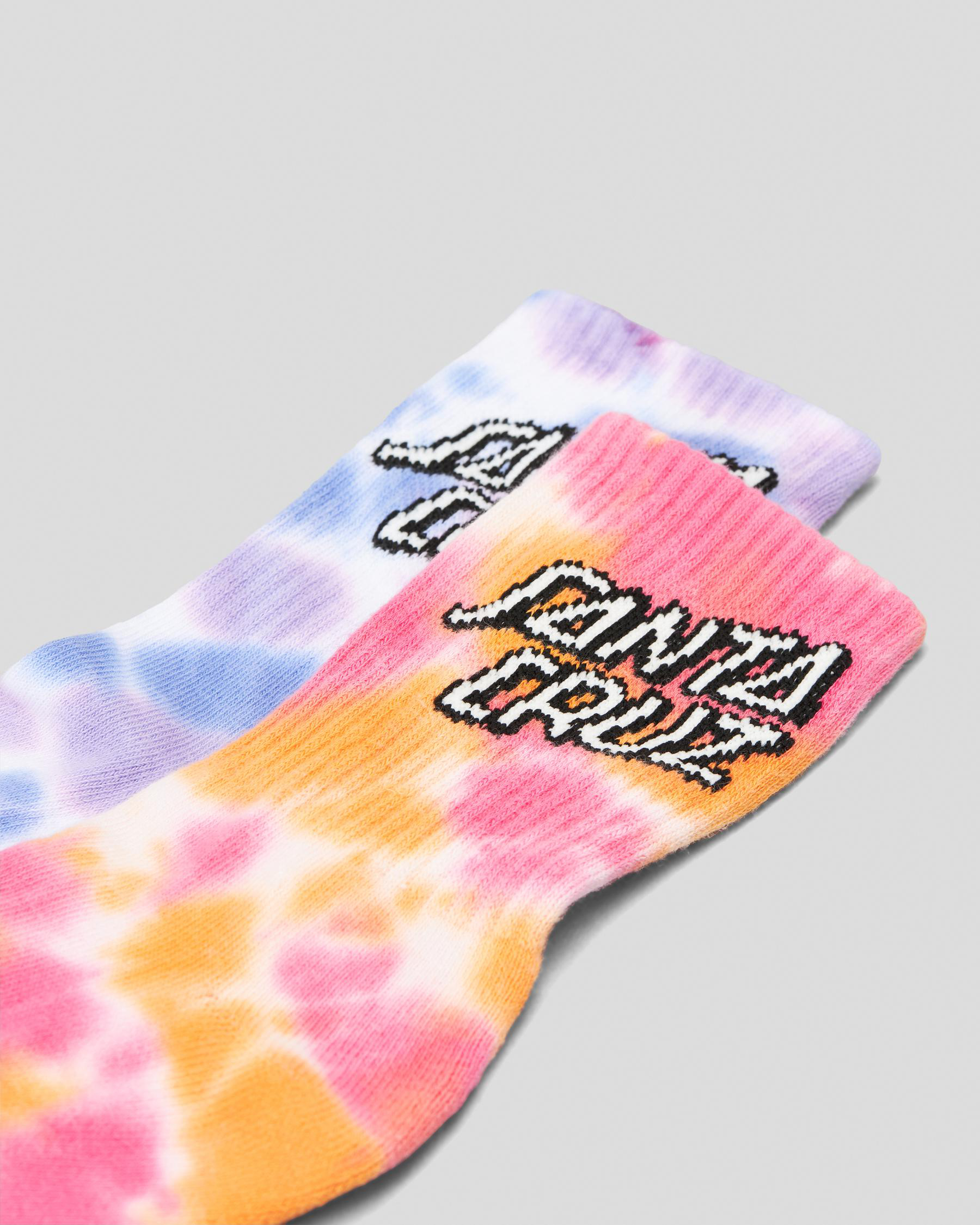 Shop Santa Cruz Stack Strip Sock 2 Pack In Multi Tie Dye - Fast ...