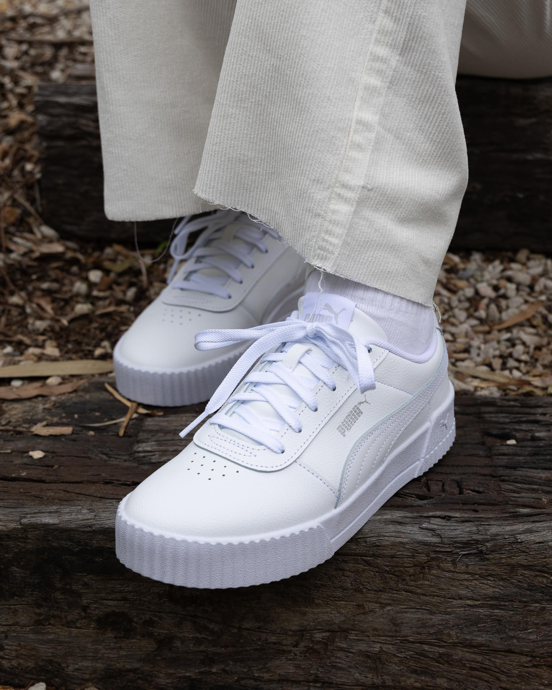 Shop Puma Womens Carina 3.0 Shoes In Puma White-puma Gold - Fast ...