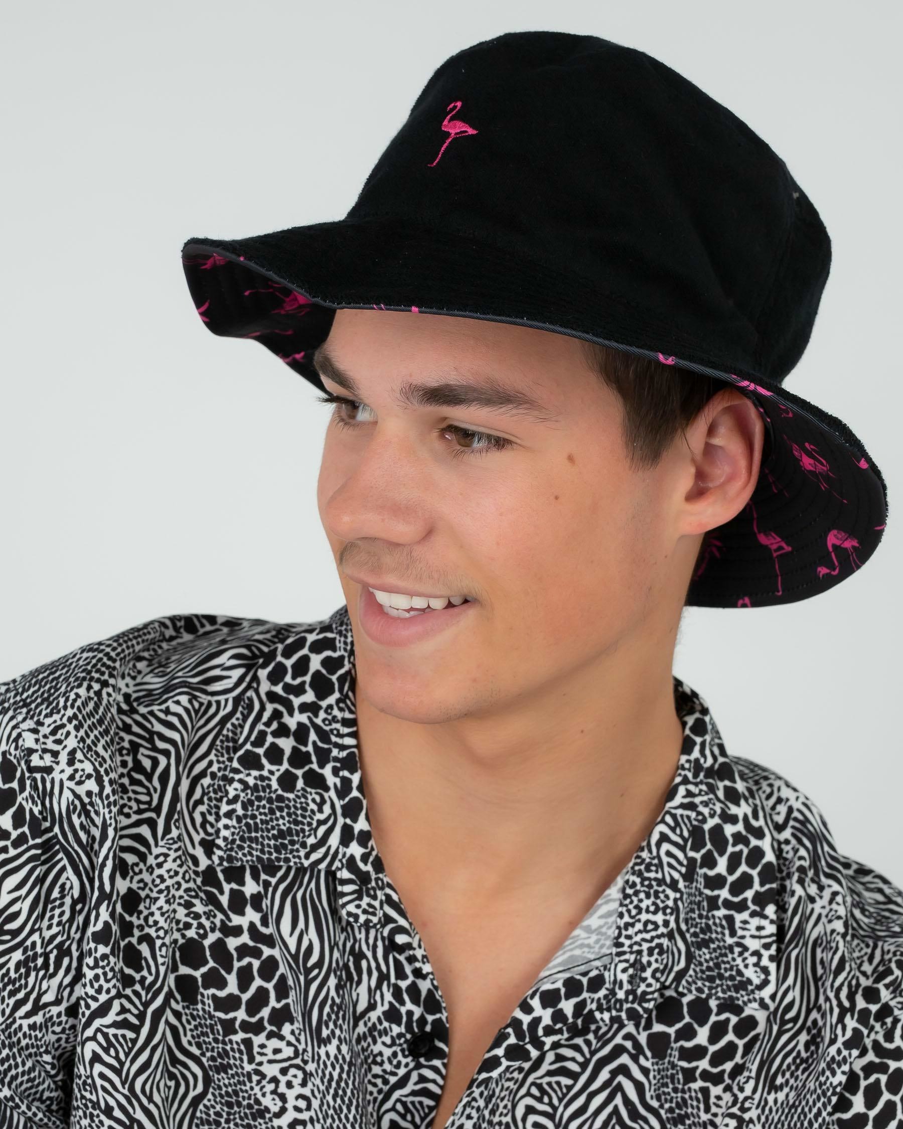 Shop Lucid Flight Reversible Bucket Hat In Black/ Black - Fast Shipping ...