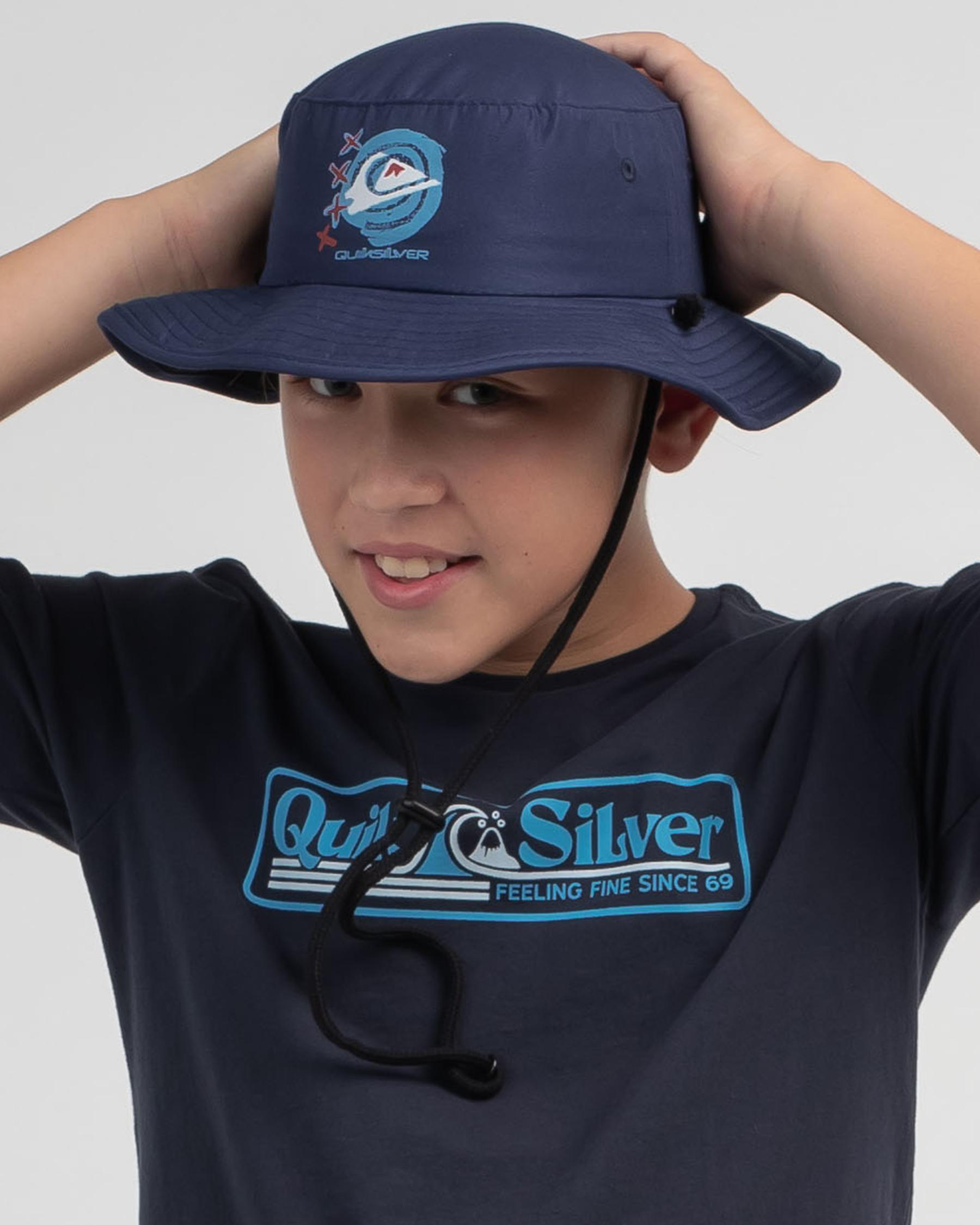 Shop Quiksilver Boys' Gel Barkers Bucket Hat In Insignia Blue - Fast ...