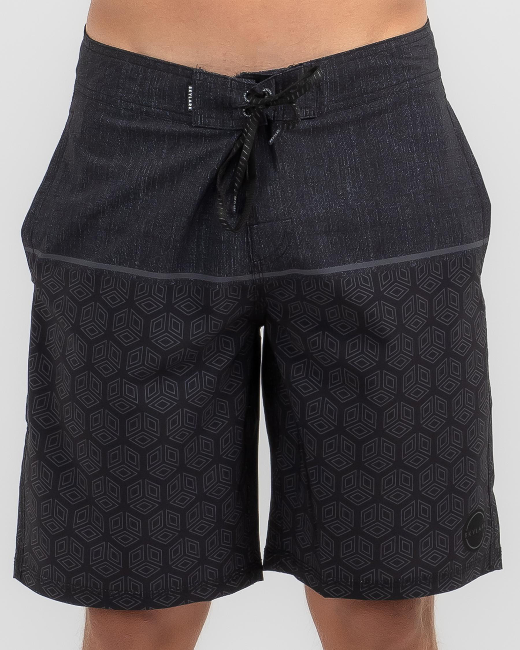 Shop Skylark Orbit Board Shorts In Black/grey - Fast Shipping & Easy ...