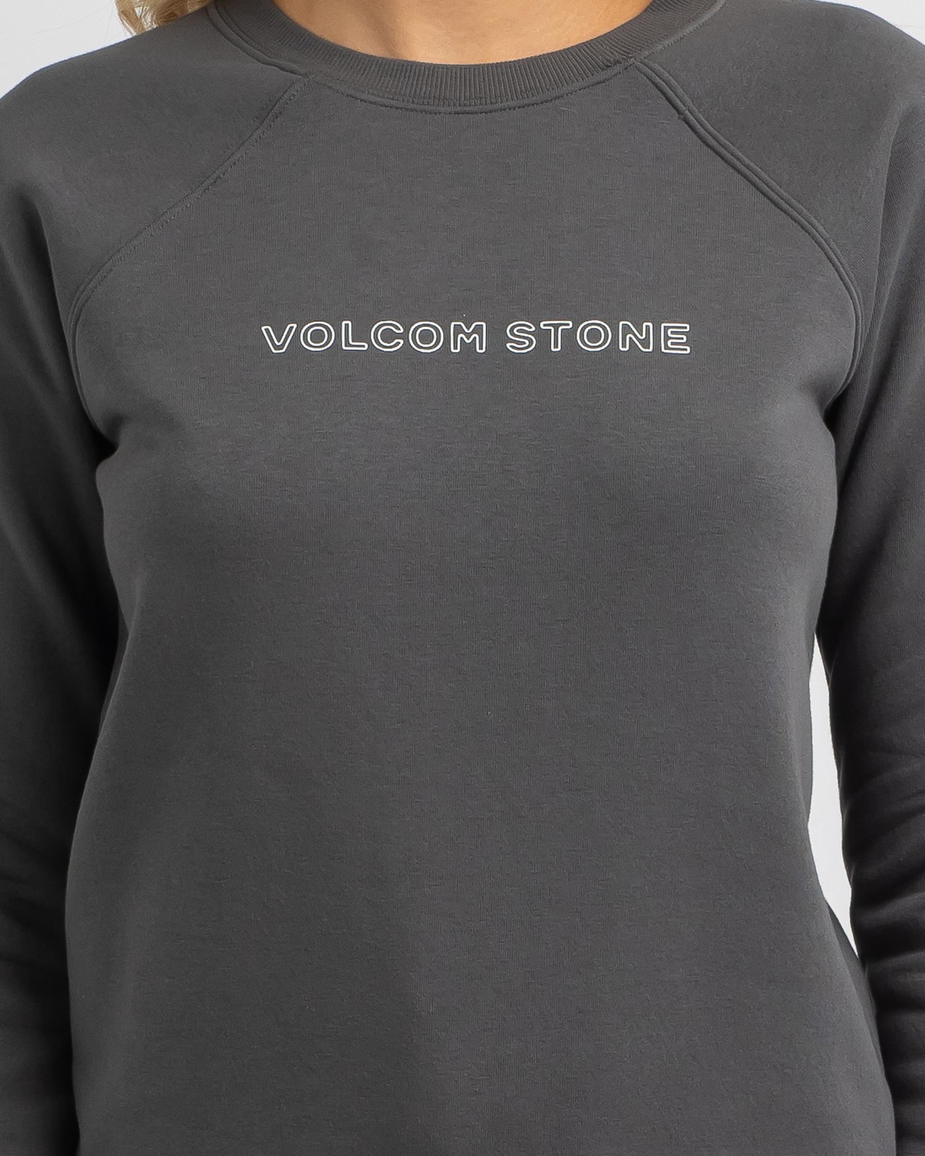 Shop Volcom Get More Crewneck Sweatshirt In Ashphalt Black - Fast ...