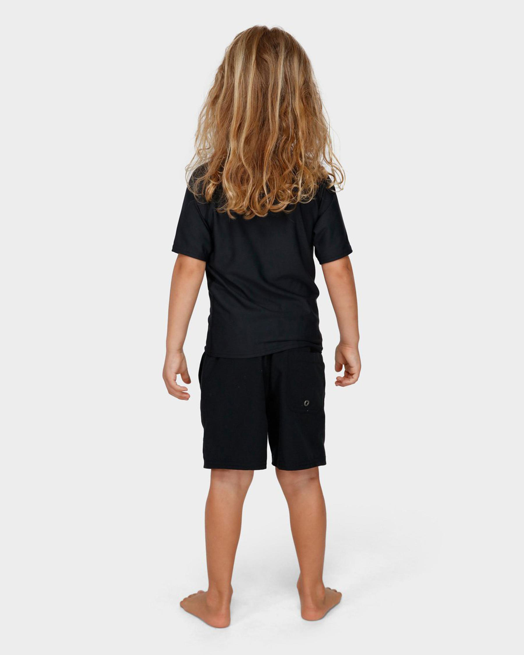Billabong Groms' Union Short Sleeve Rash Vest In Black - FREE* Shipping ...
