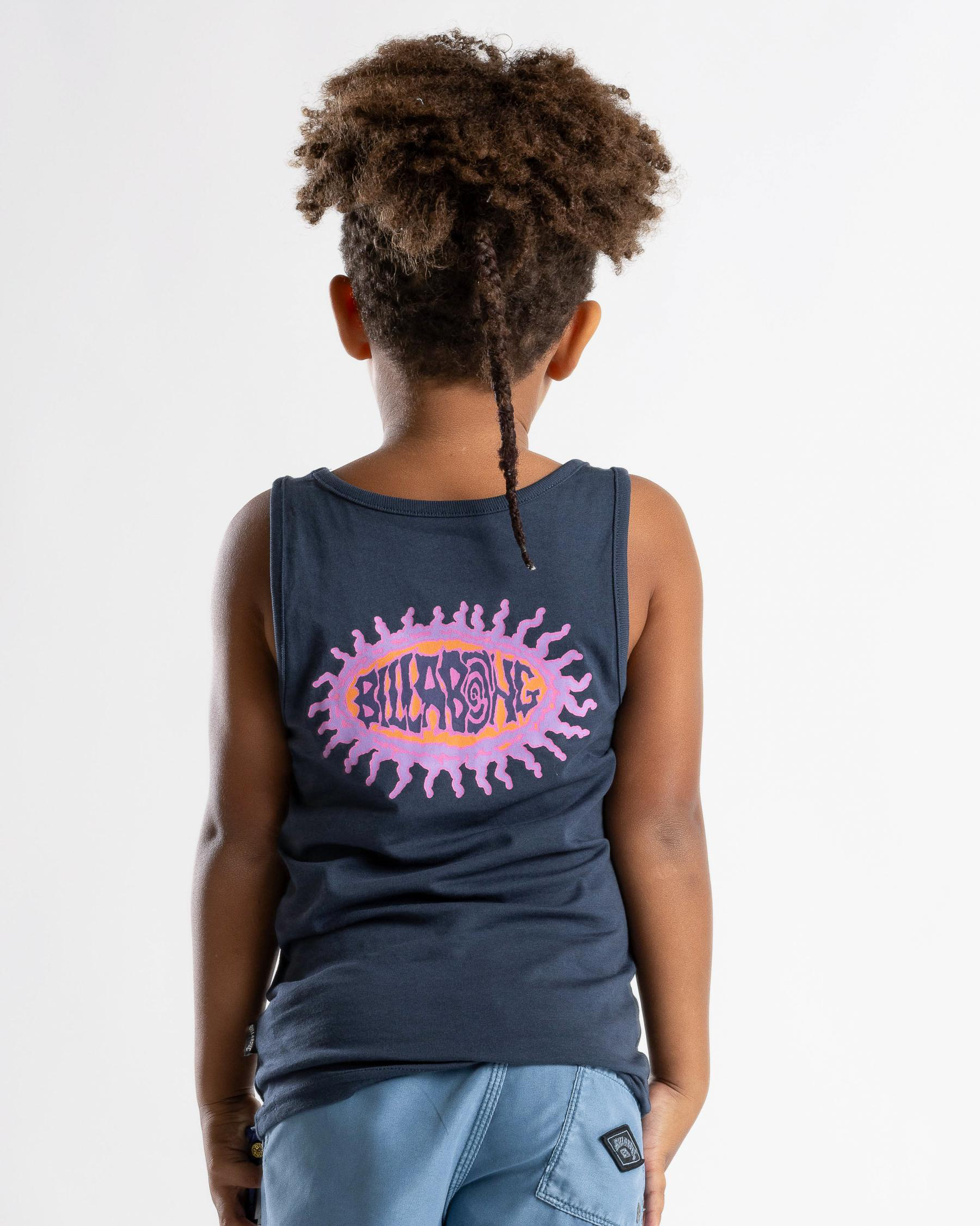 Shop Billabong Toddlers' Sunwarp Muscle Tank In Dusty Navy - Fast ...