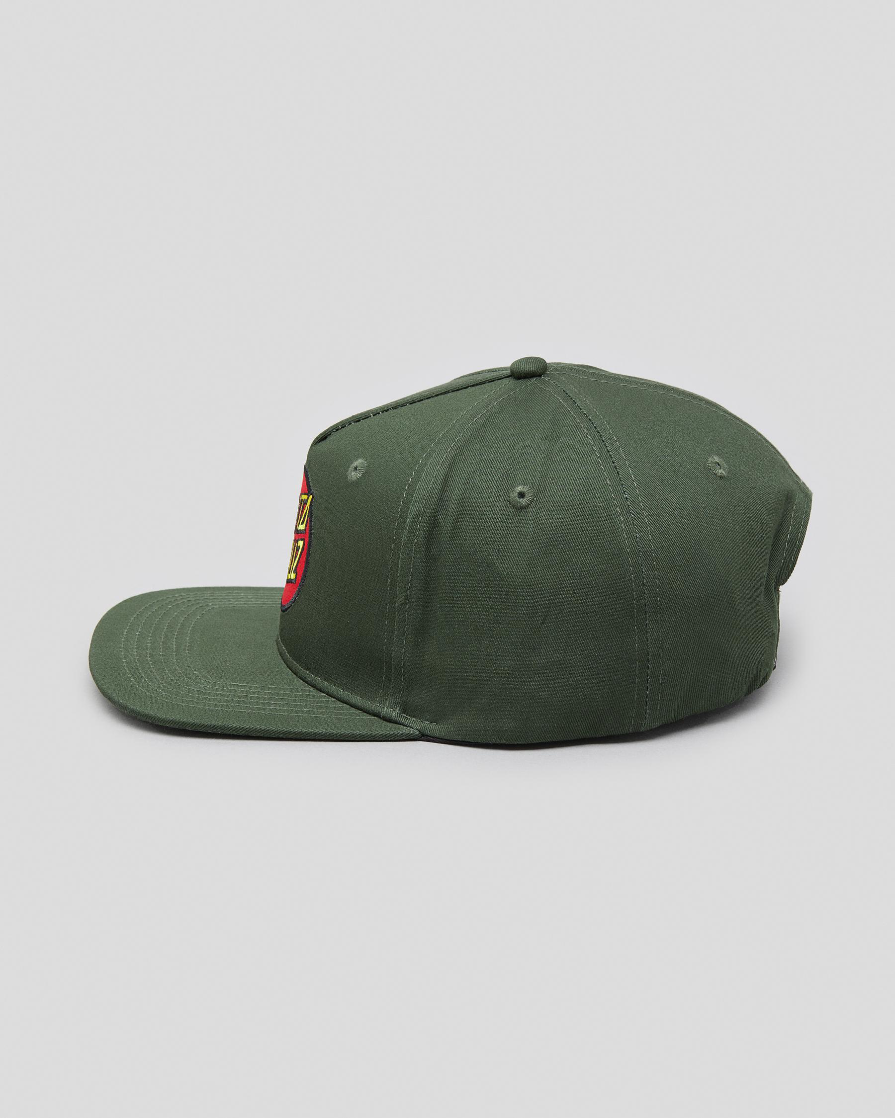Shop Santa Cruz Classic Dot Patch Snapback Cap In Olive Green - Fast ...