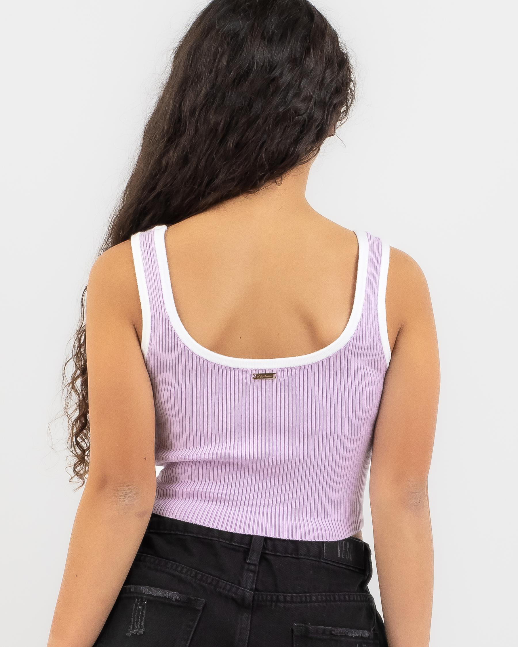 Shop Mooloola Girls' Basic Knit Top In Lavender/white - Fast Shipping ...