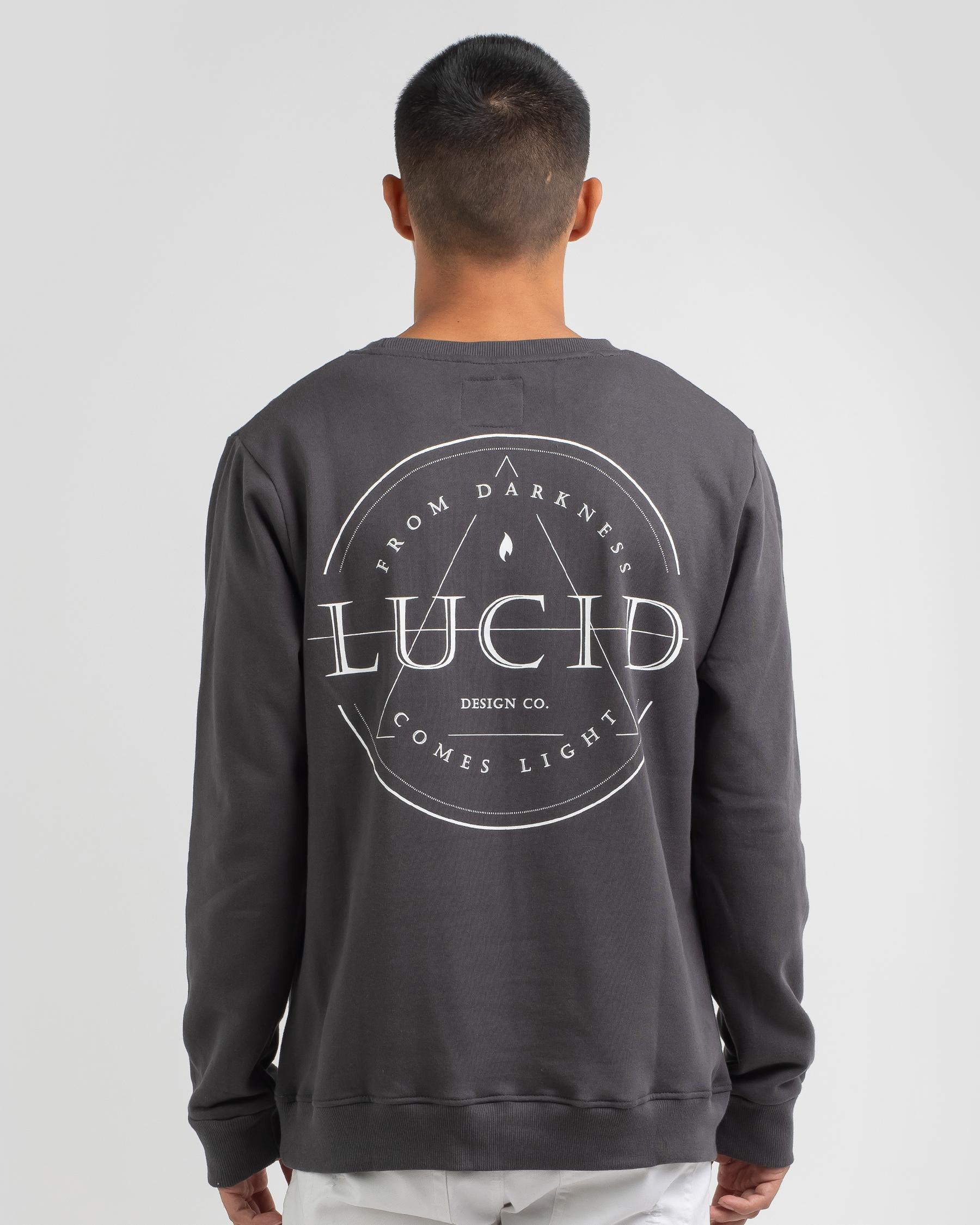 Shop Lucid Visionary Crew Sweatshirt In Charcoal - Fast Shipping & Easy ...