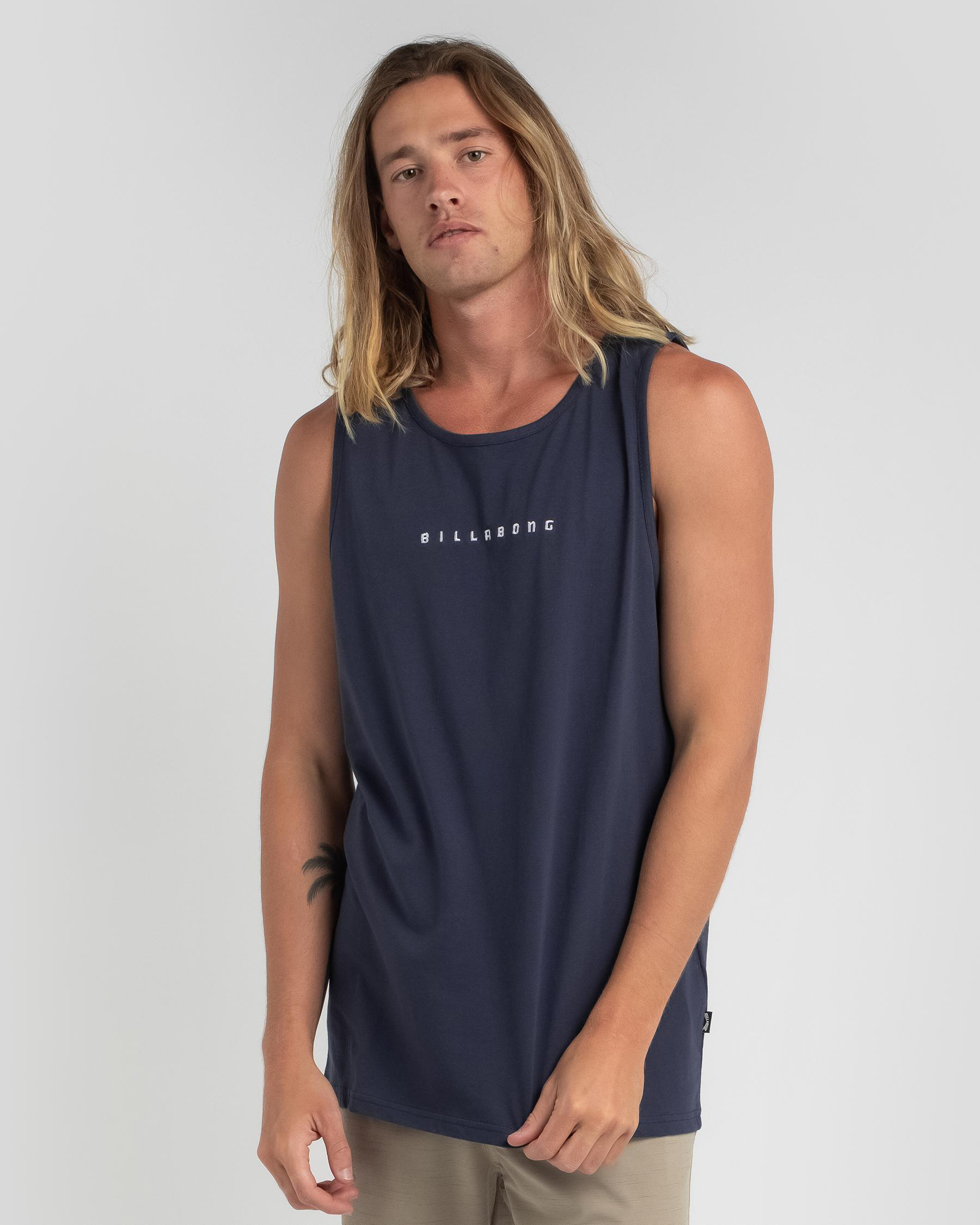 Shop Billabong Smitty Tank In Denim Blue - Fast Shipping & Easy Returns ...