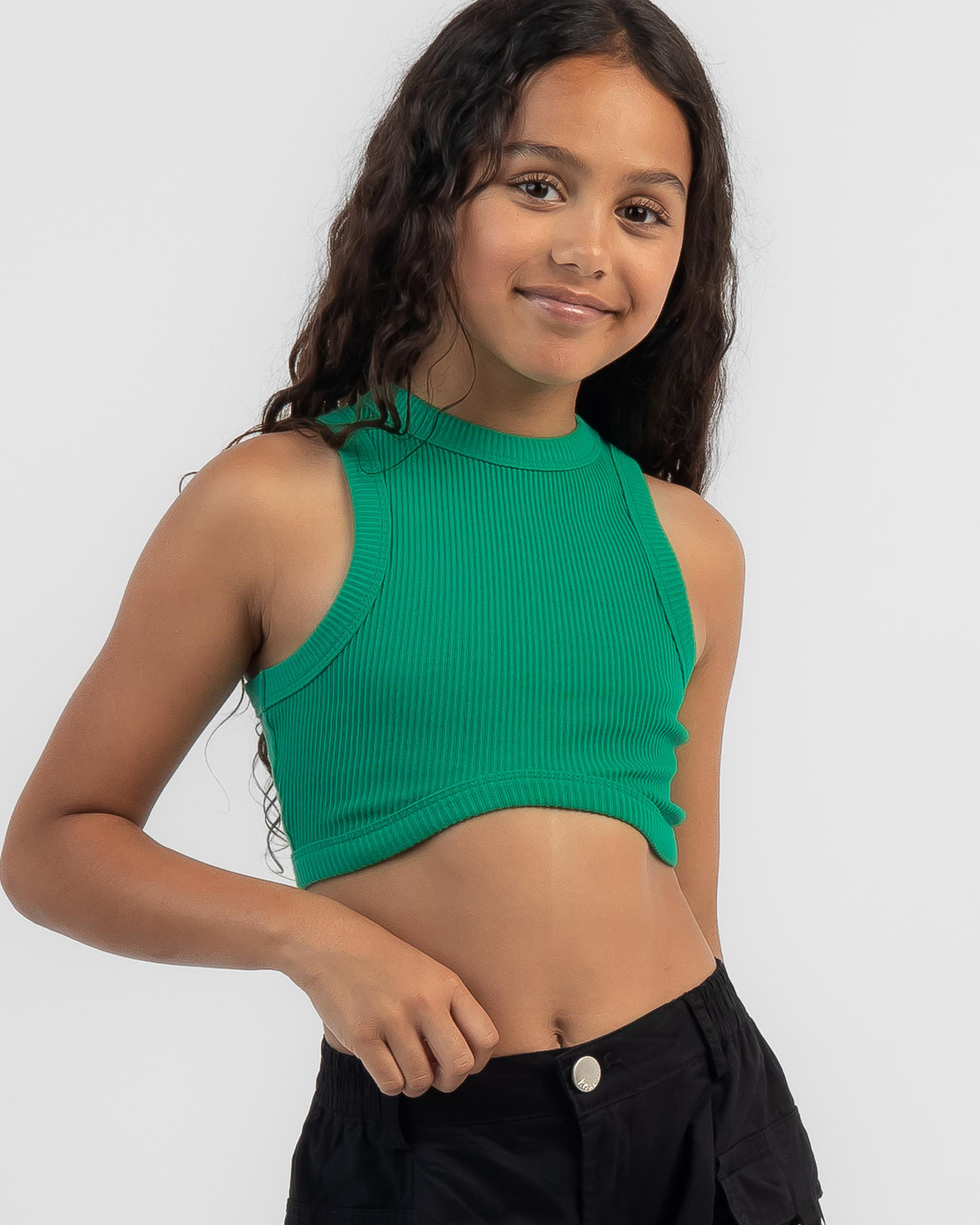 Shop Ava And Ever Girls' Kendra Ultra Crop Top In Green - Fast Shipping ...