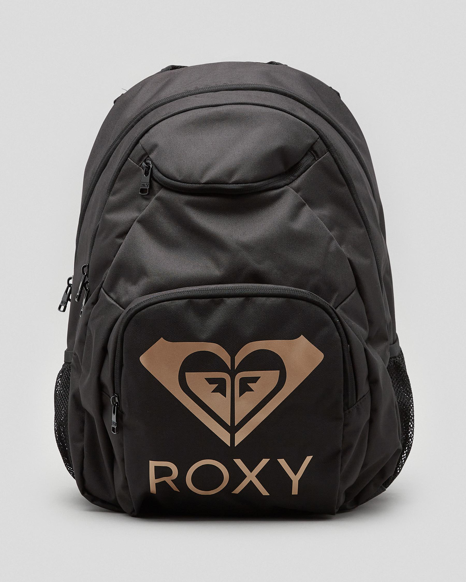 Shop Roxy Shadow Swell Logo Backpack In Anthracite - Fast Shipping ...
