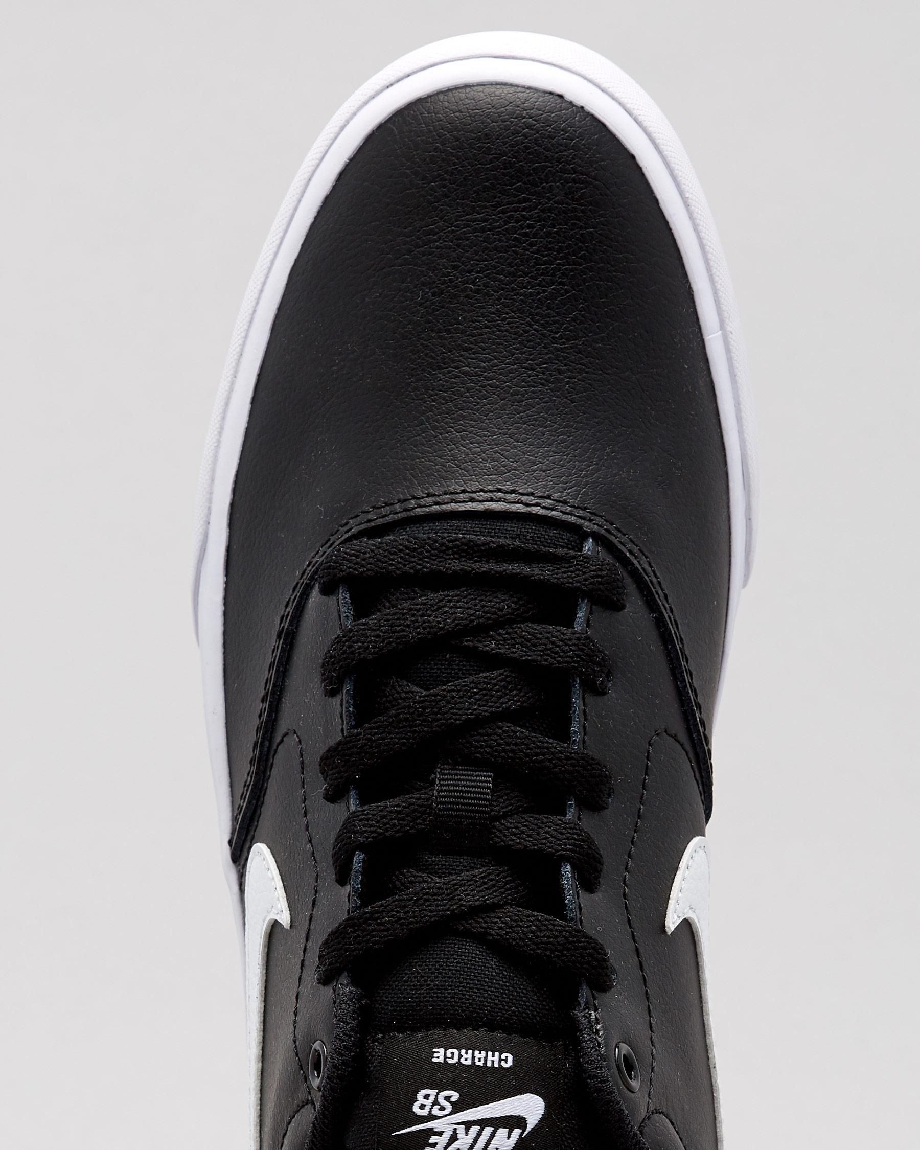 Shop Nike Charge Premium Shoes In Black/white-black-black - Fast ...