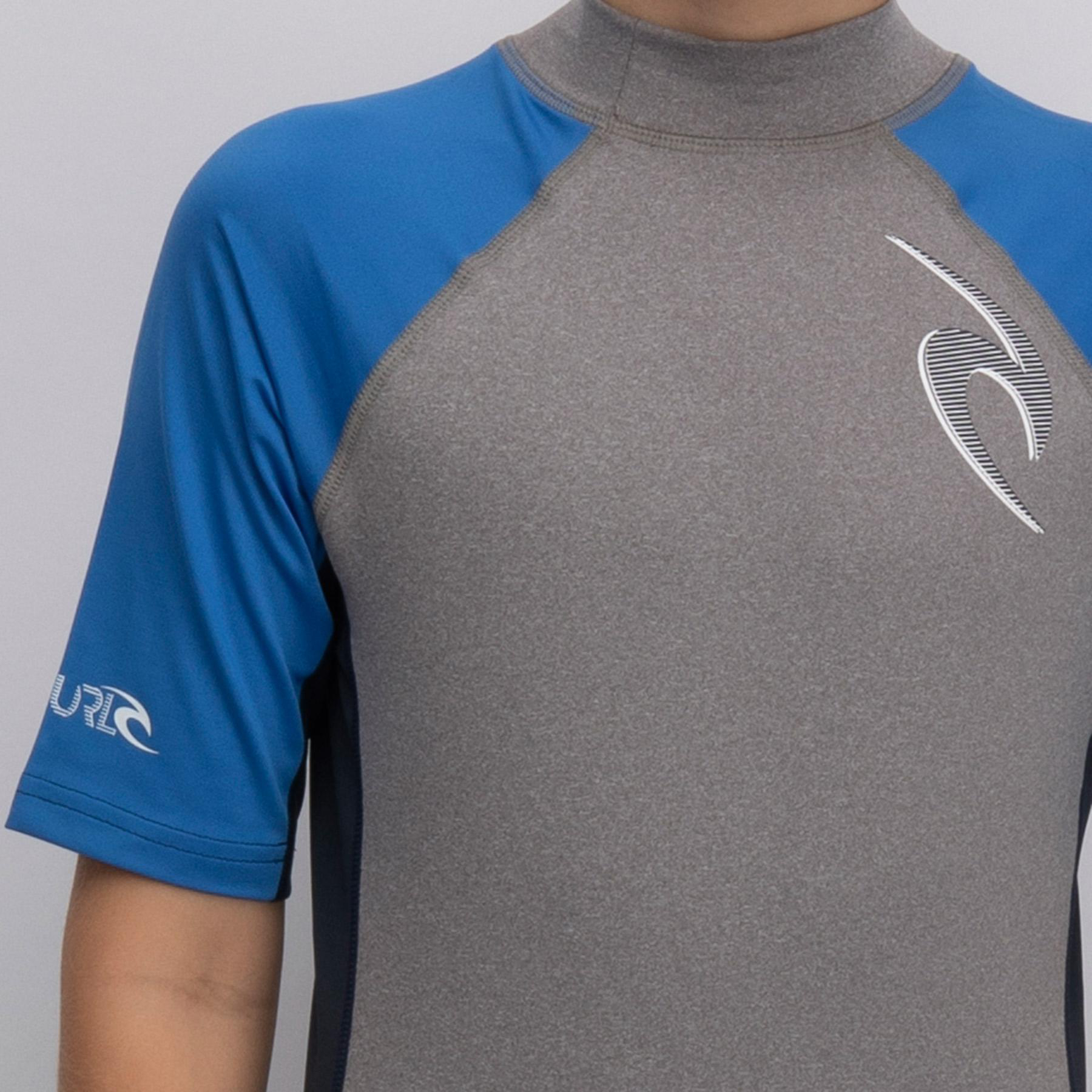 Shop Rip Curl Wave Rash Vest In Light Grey Heather - Fast Shipping ...