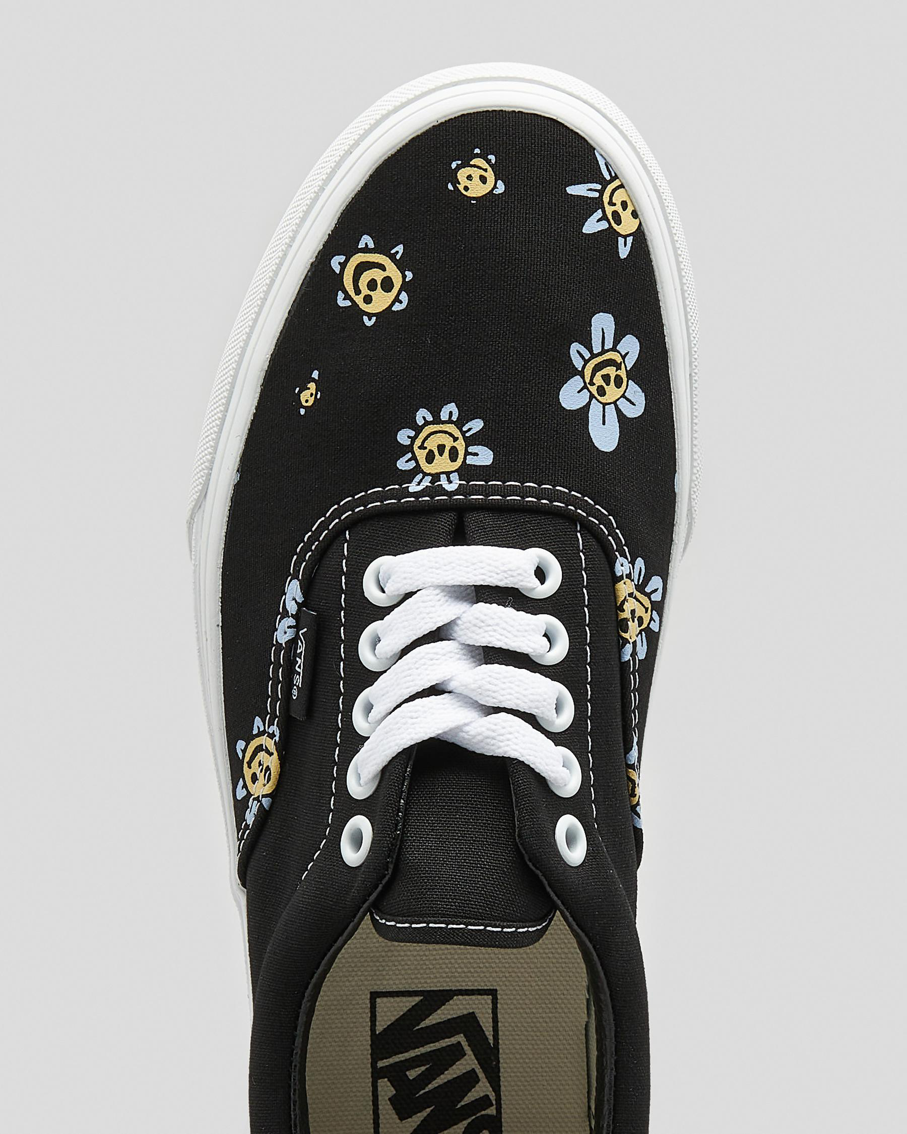 Shop Vans Womens Era Shoes In Trippy Grin Floral Black/yellow - Fast ...