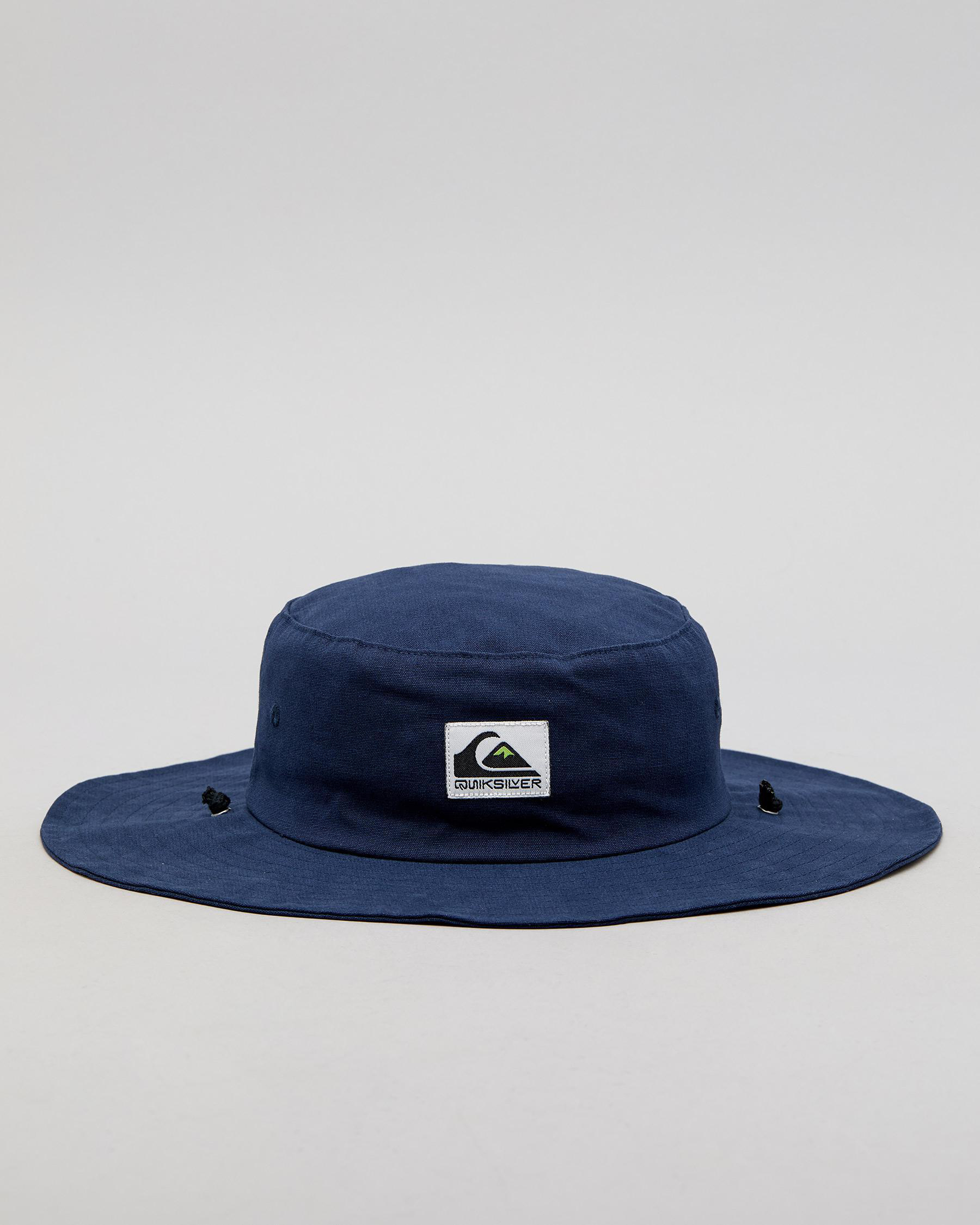 Shop Quiksilver Youth Bushwack Hat In Parsian Blue - Fast Shipping ...