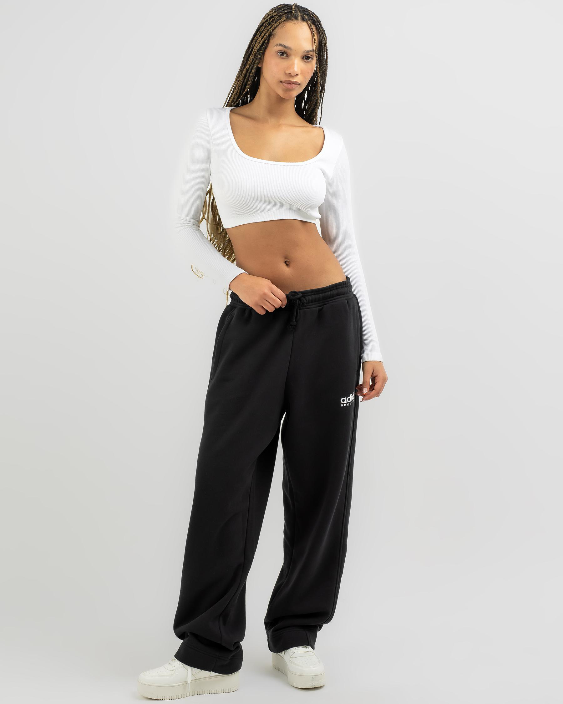 Shop adidas All Season Graphic Track Pants In Black - Fast Shipping ...