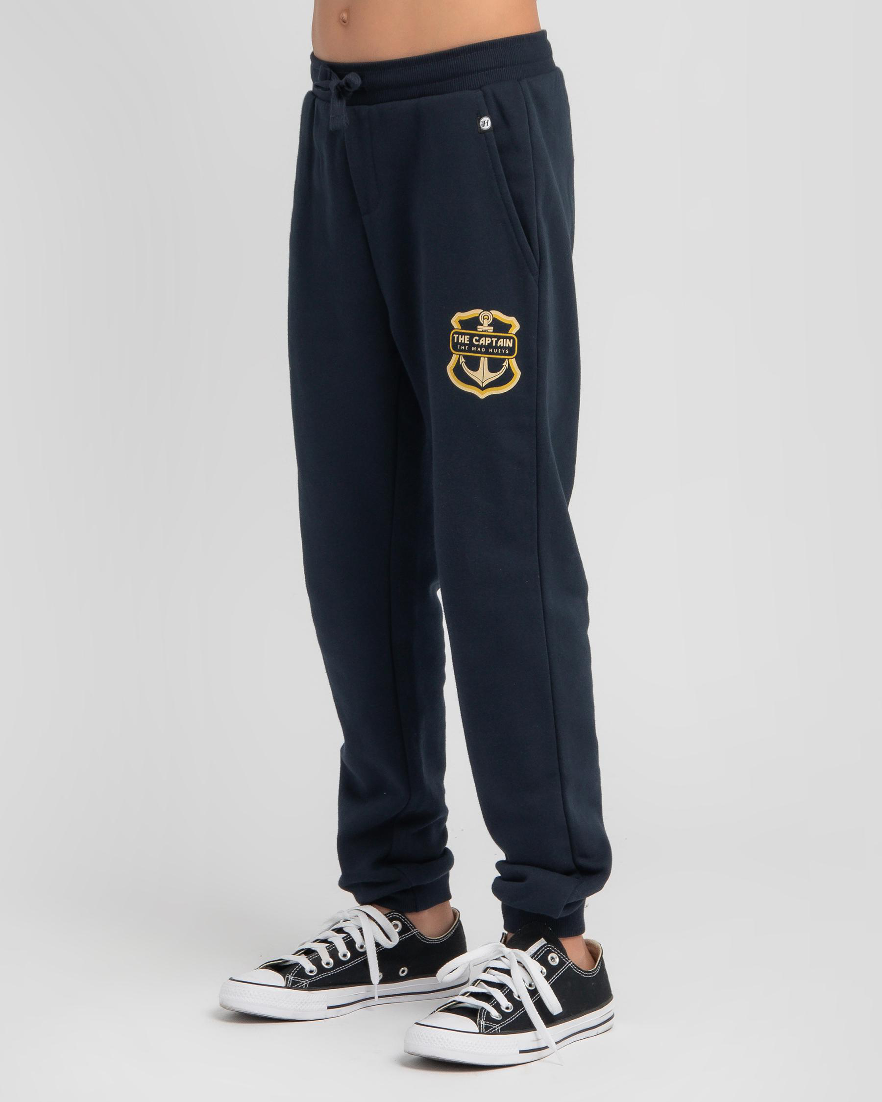 Shop The Mad Hueys Boys' Retro Captain Track Pants In Navy - Fast ...