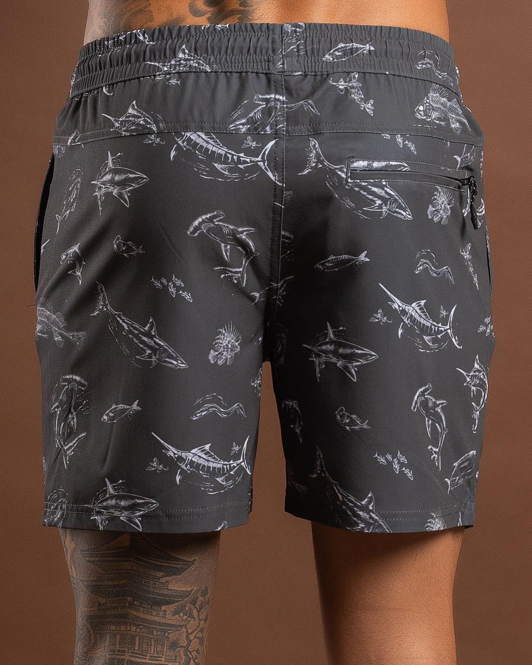 Shop Salty Life Saltwater Elastic Waist Shorts In Grey - Fast Shipping ...