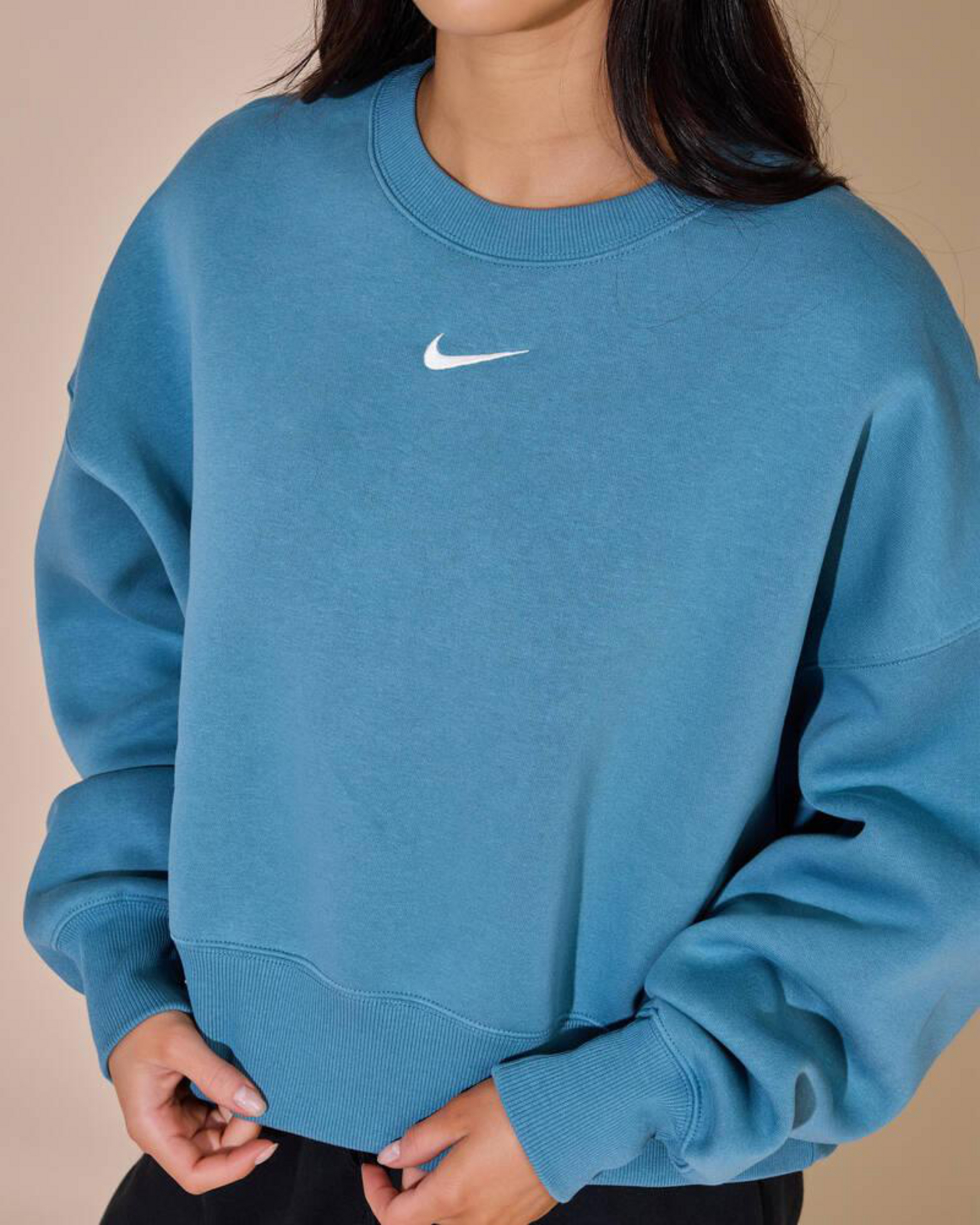 Nike Phoenix Fleece Crew Jumper In Smokey Blue/sail - FREE* Shipping ...