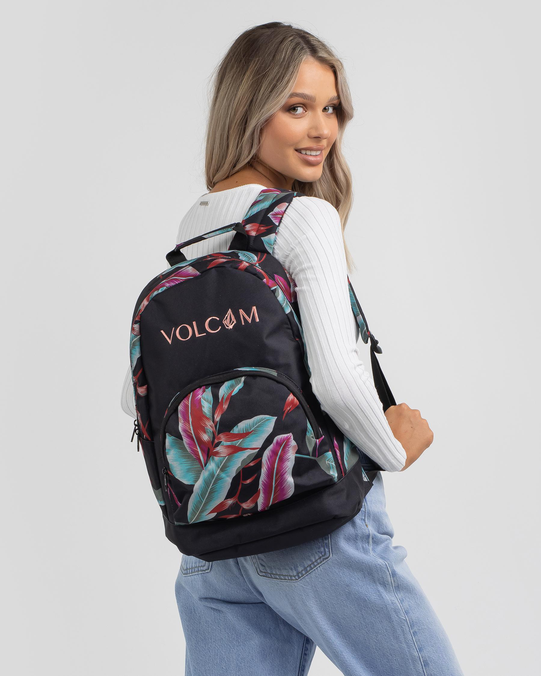 Shop Volcom Patch Attack Retreat Backpack In Black Combo - Fast ...