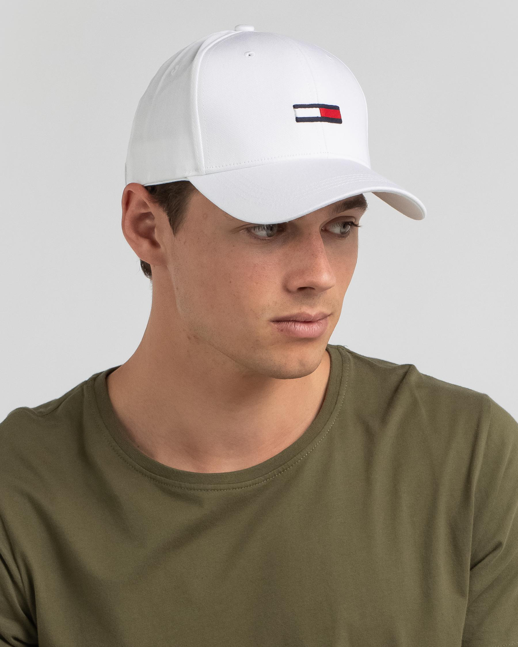 Shop Tommy Hilfiger TJM Flag Cap In White - Fast Shipping & Easy ...