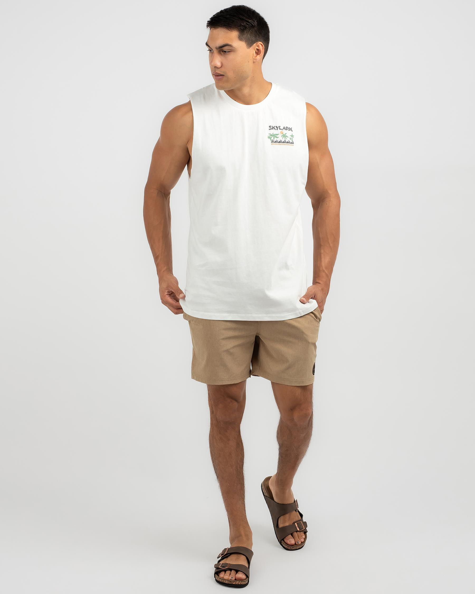 Shop Skylark Vacation Muscle Tank In Off White - Fast Shipping & Easy ...