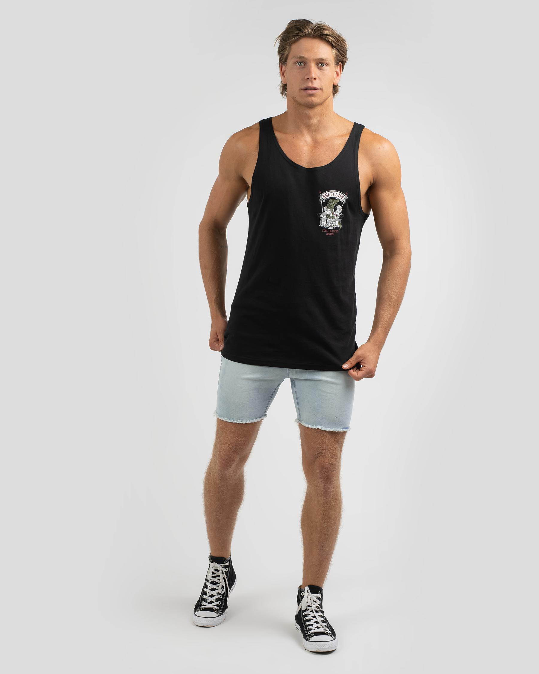 Shop Salty Life Croc Block Singlet In Black - Fast Shipping & Easy ...