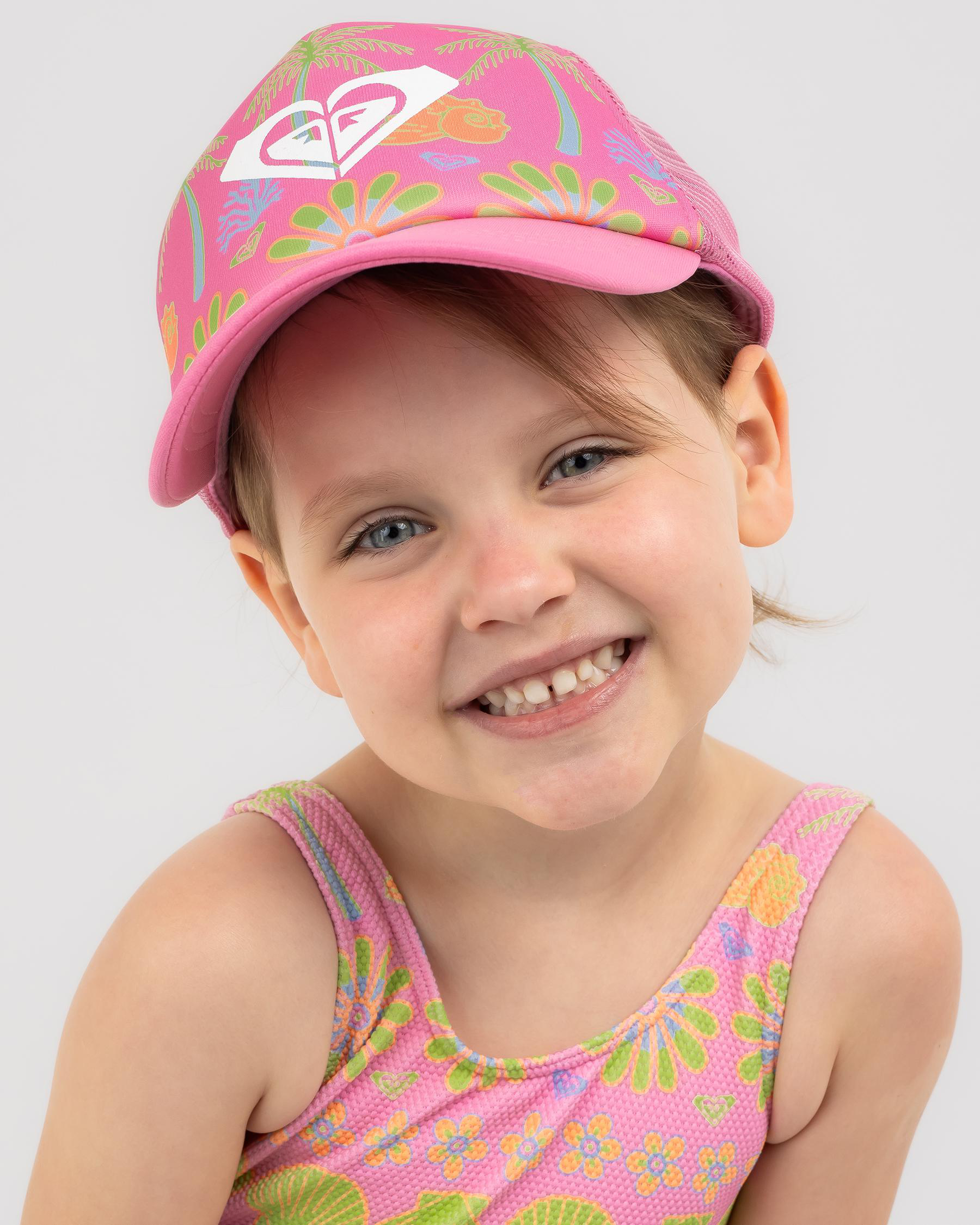 Shop Roxy Girls' Sweet Emotions Trucker Cap In Sachet Pink Beach - Fast ...