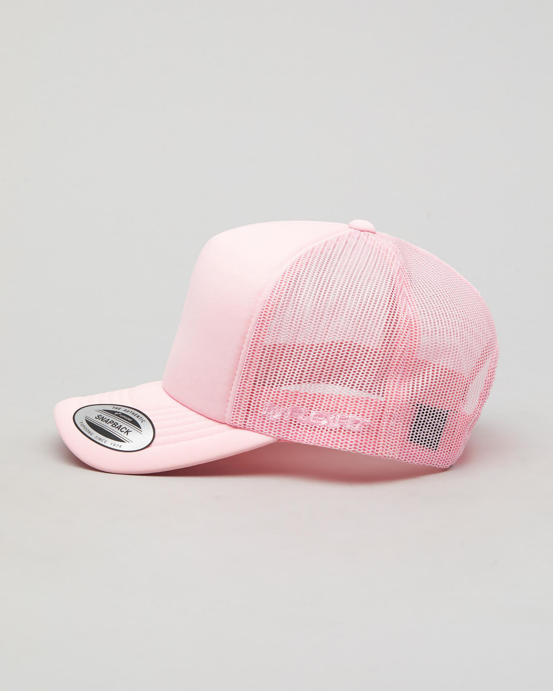 Shop Flexfit High Crown Trucker Cap In Pink 1 - Fast Shipping & Easy ...