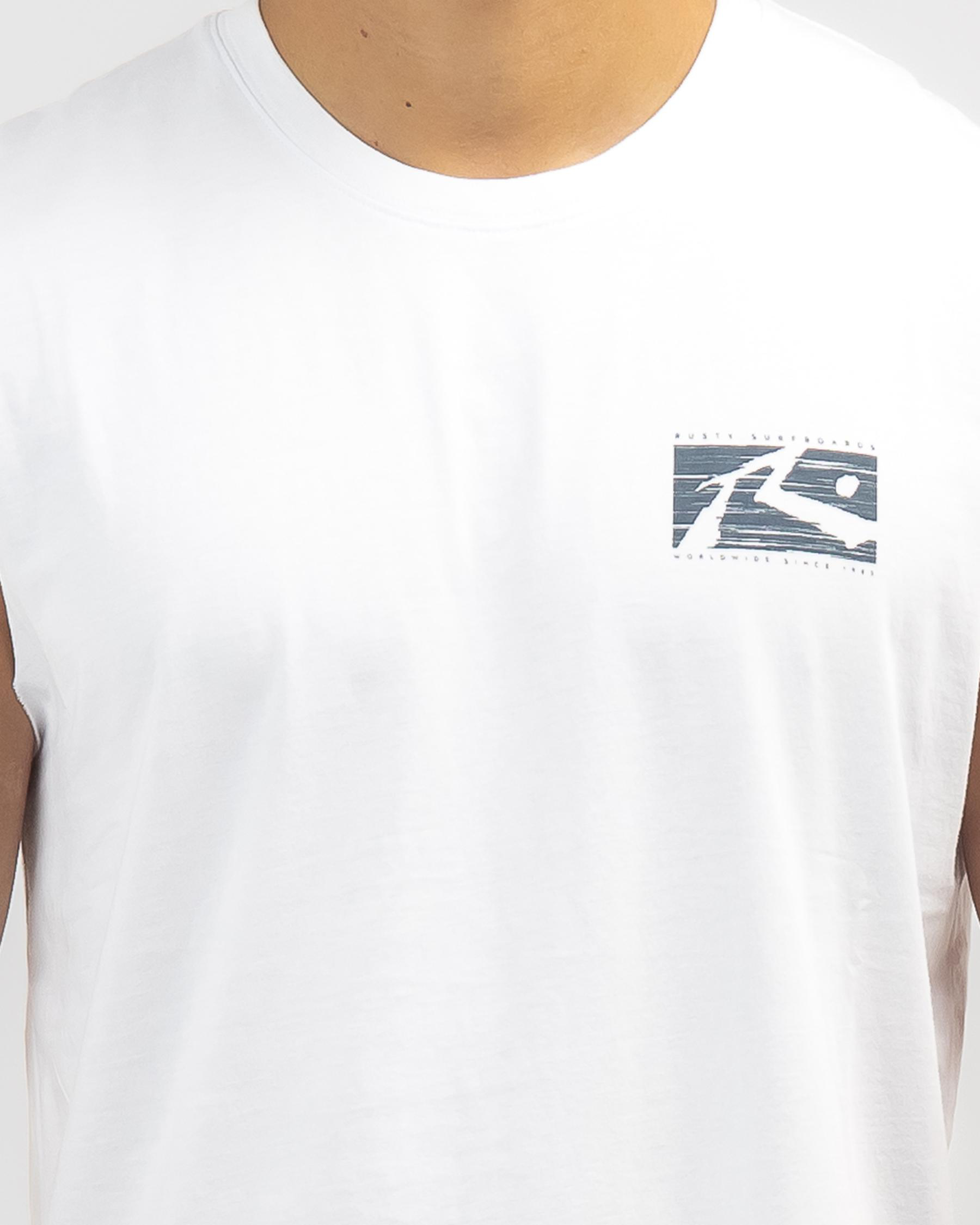 Shop Rusty R Dot Muscle Tank In White - Fast Shipping & Easy Returns ...