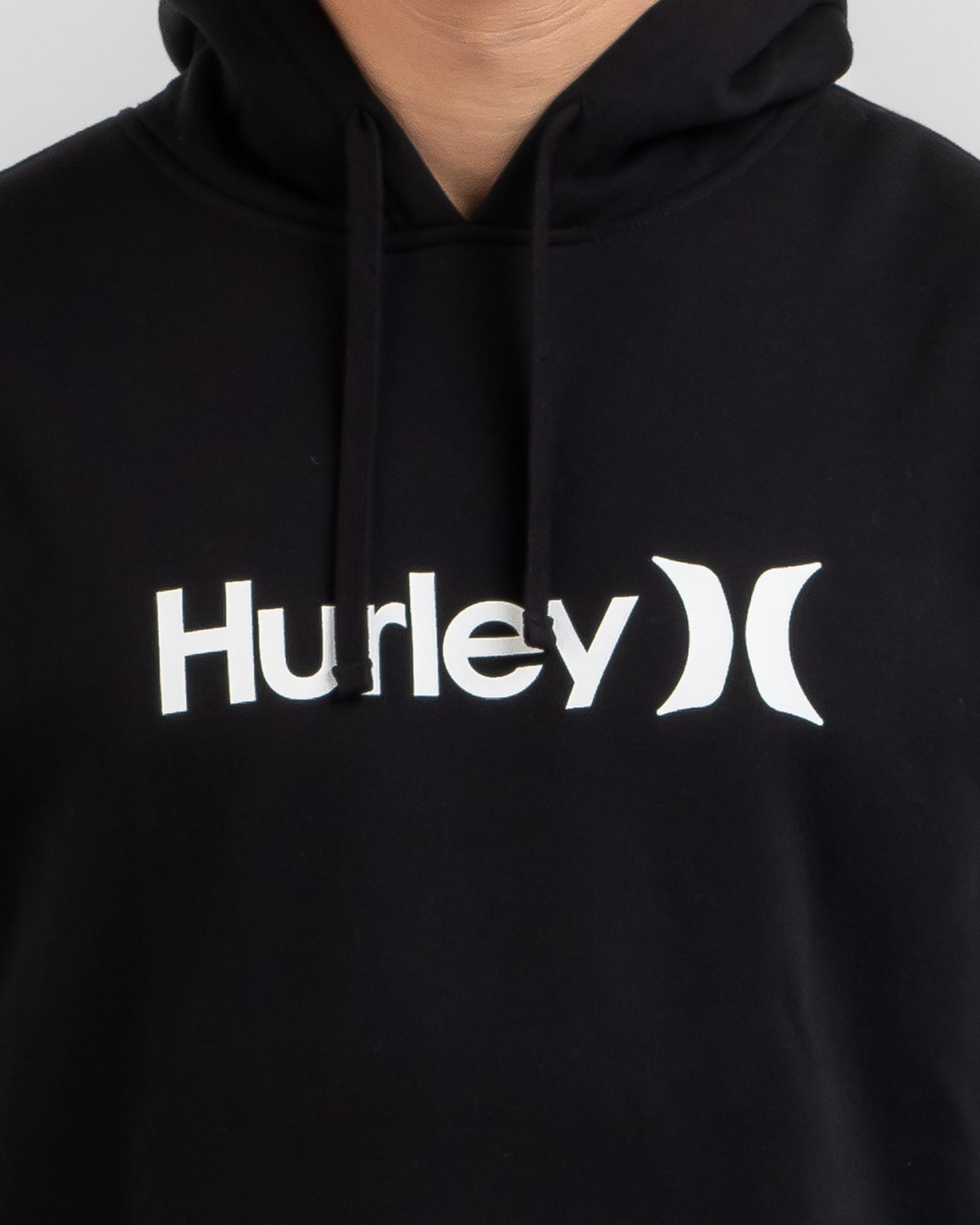 Shop Hurley One And Only Solid Core Hoodie In Black - Fast Shipping ...