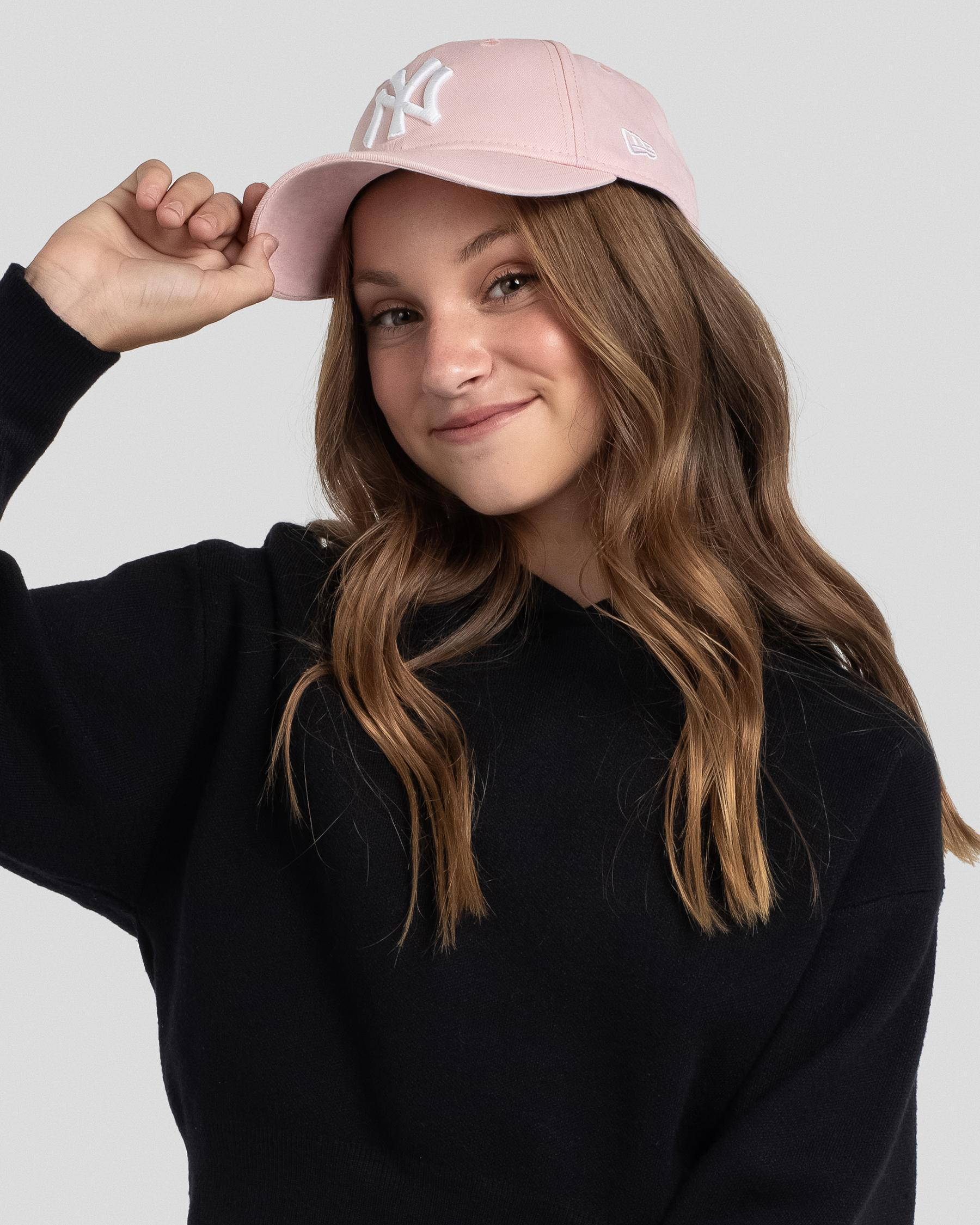 Shop New Era Girls' NY Yankees Cap In Pink Overdye / White - Fast ...