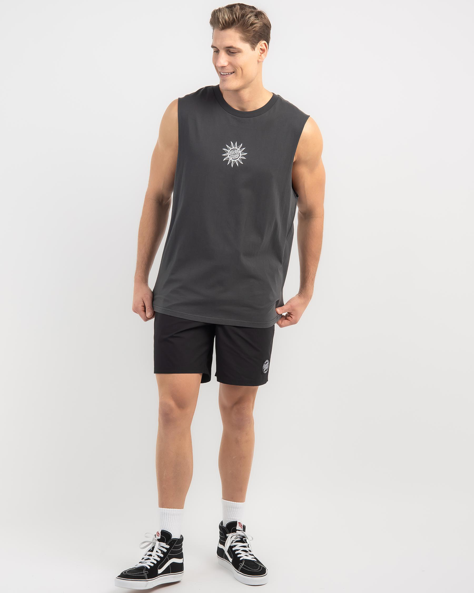 Shop Santa Cruz Delfino Tarot Muscle Tank In Washed Black - Fast ...