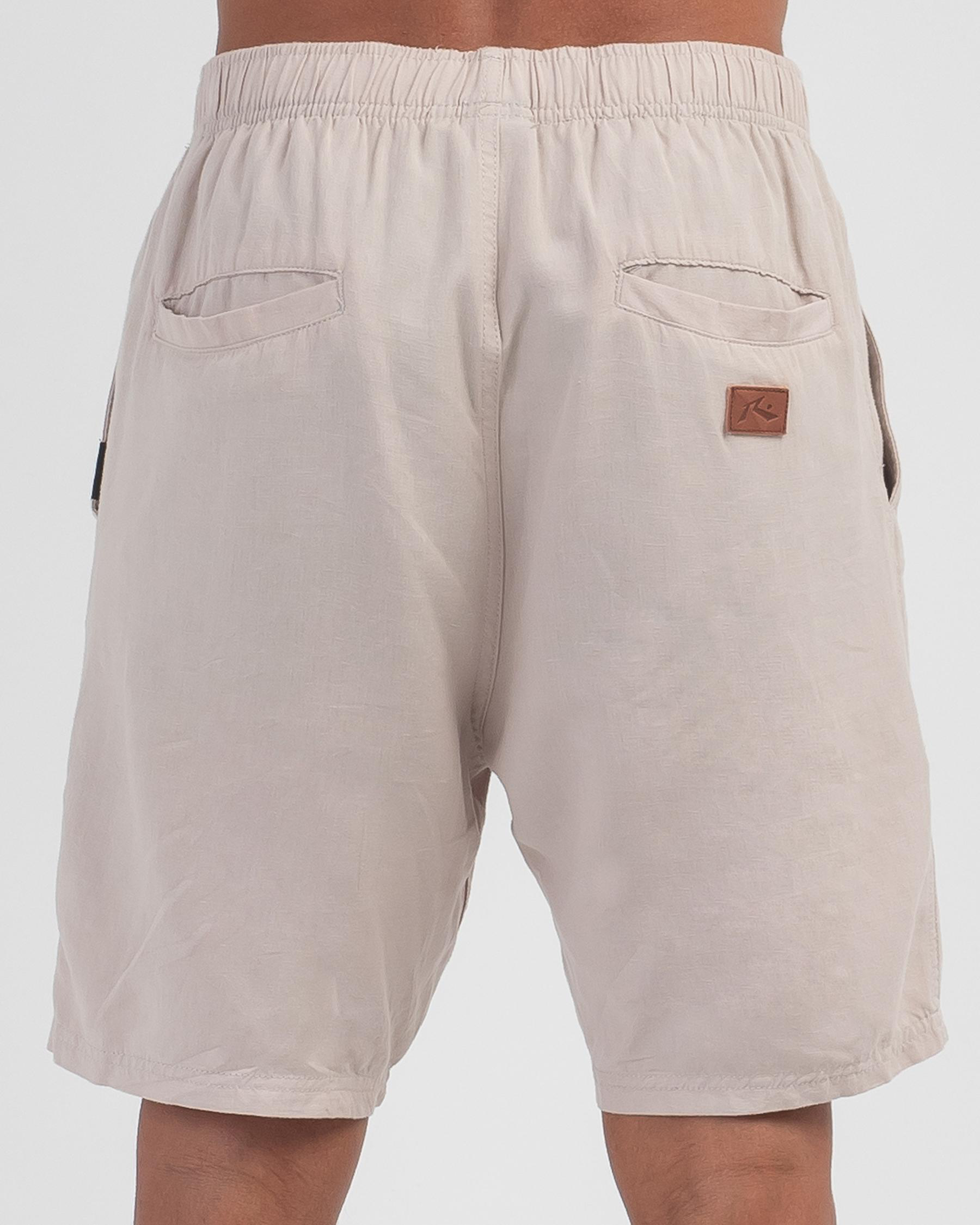 Shop Rusty Overtone Elastic Shorts In Snow - Fast Shipping & Easy ...