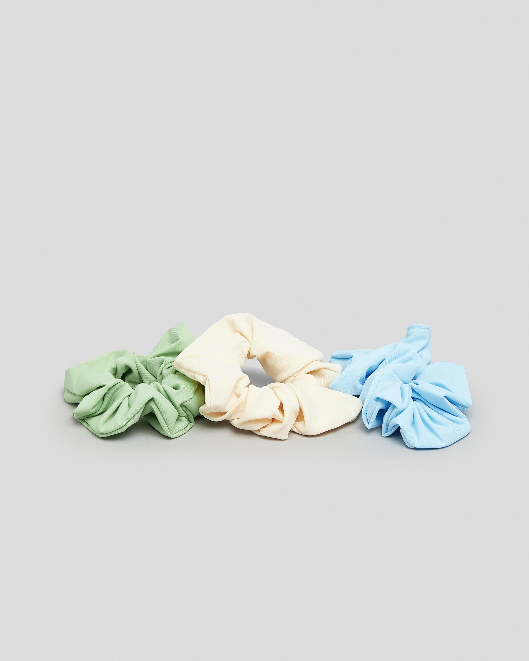 Shop Karyn In LA Stretch It Scrunchie Pack In Sage/ecru/blue - Fast ...