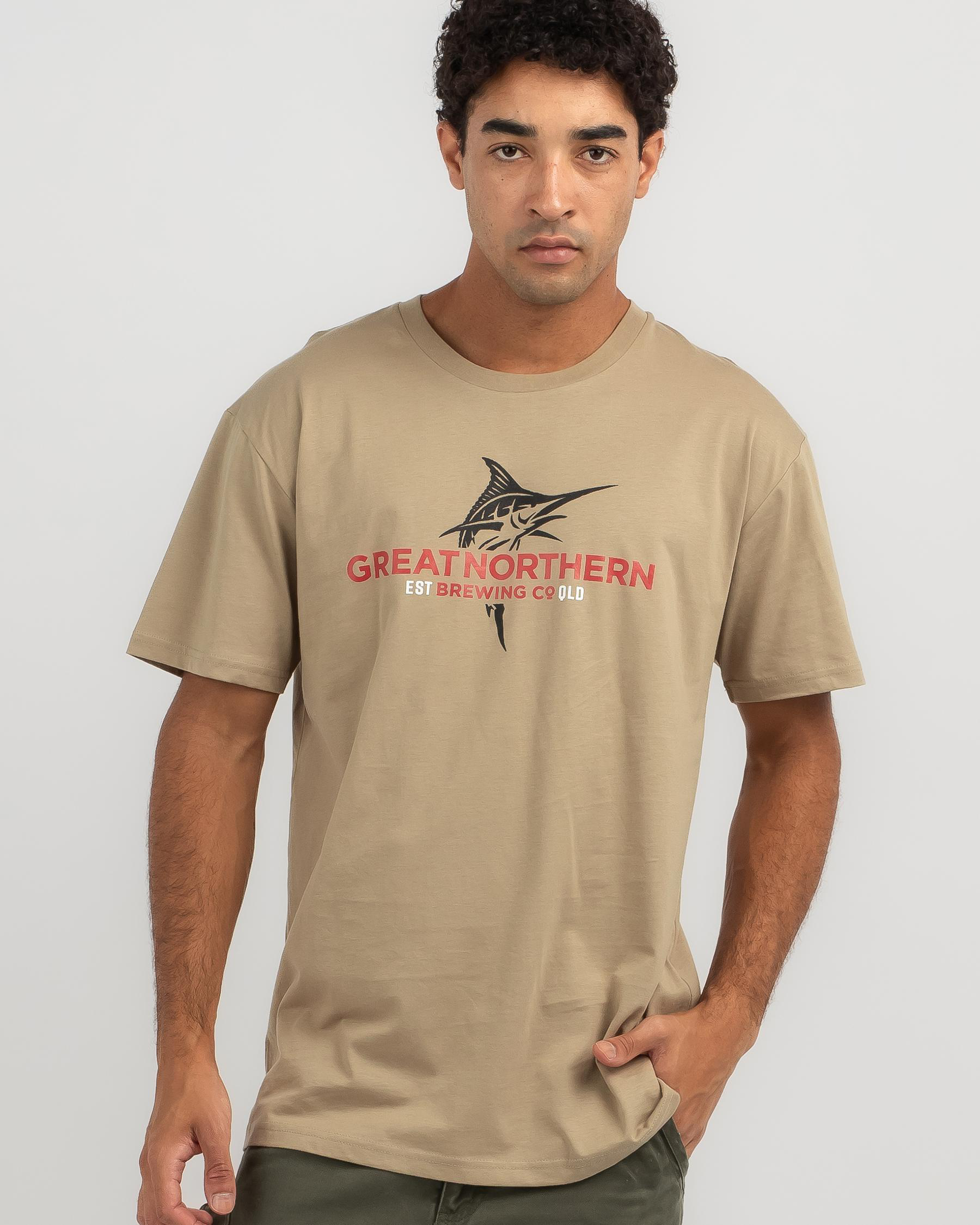 Shop Great Northern GN Marlin T-Shirt In Tan - Fast Shipping & Easy ...