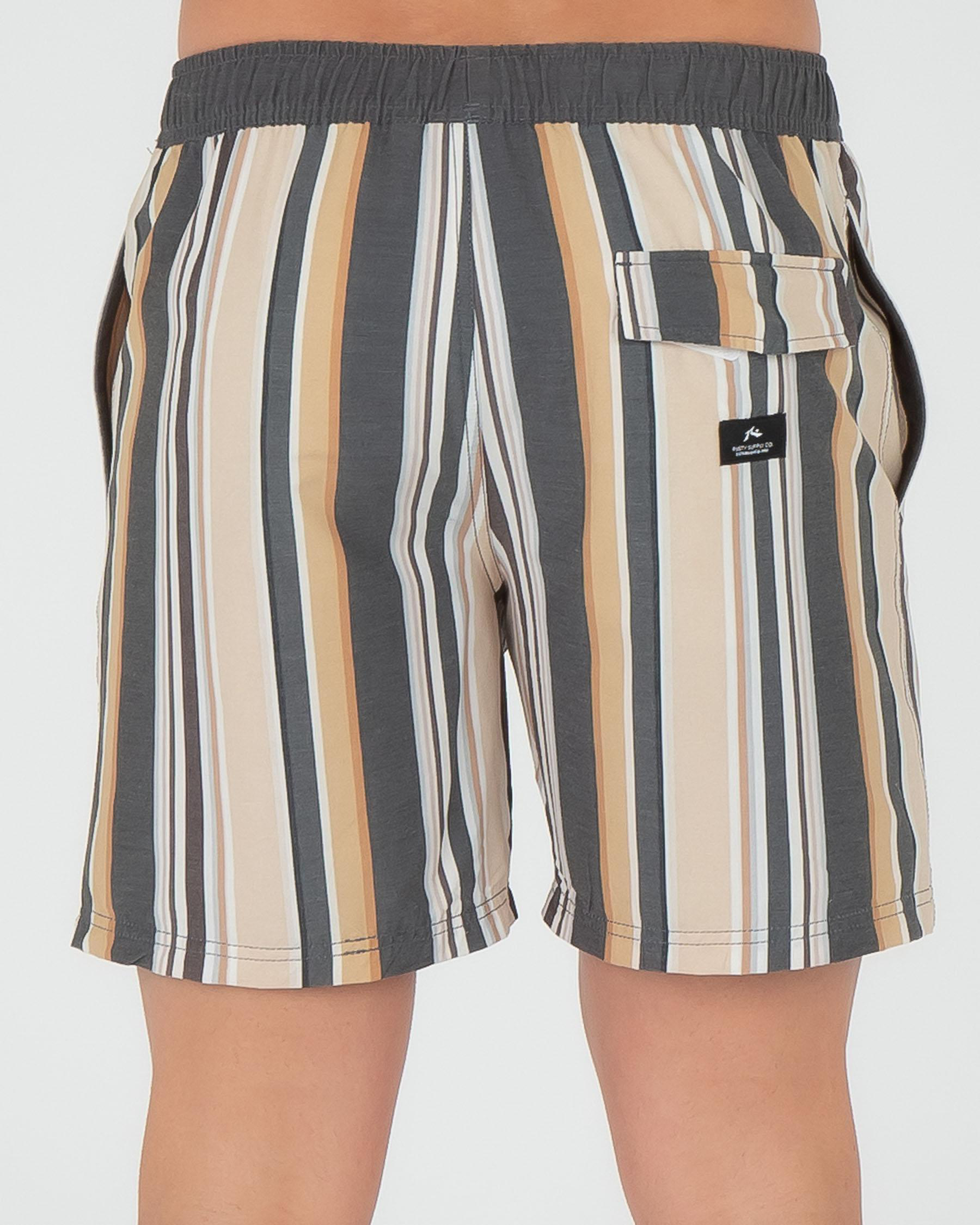 Shop Rusty Blast Elastic Board Shorts In Coal - Fast Shipping & Easy ...