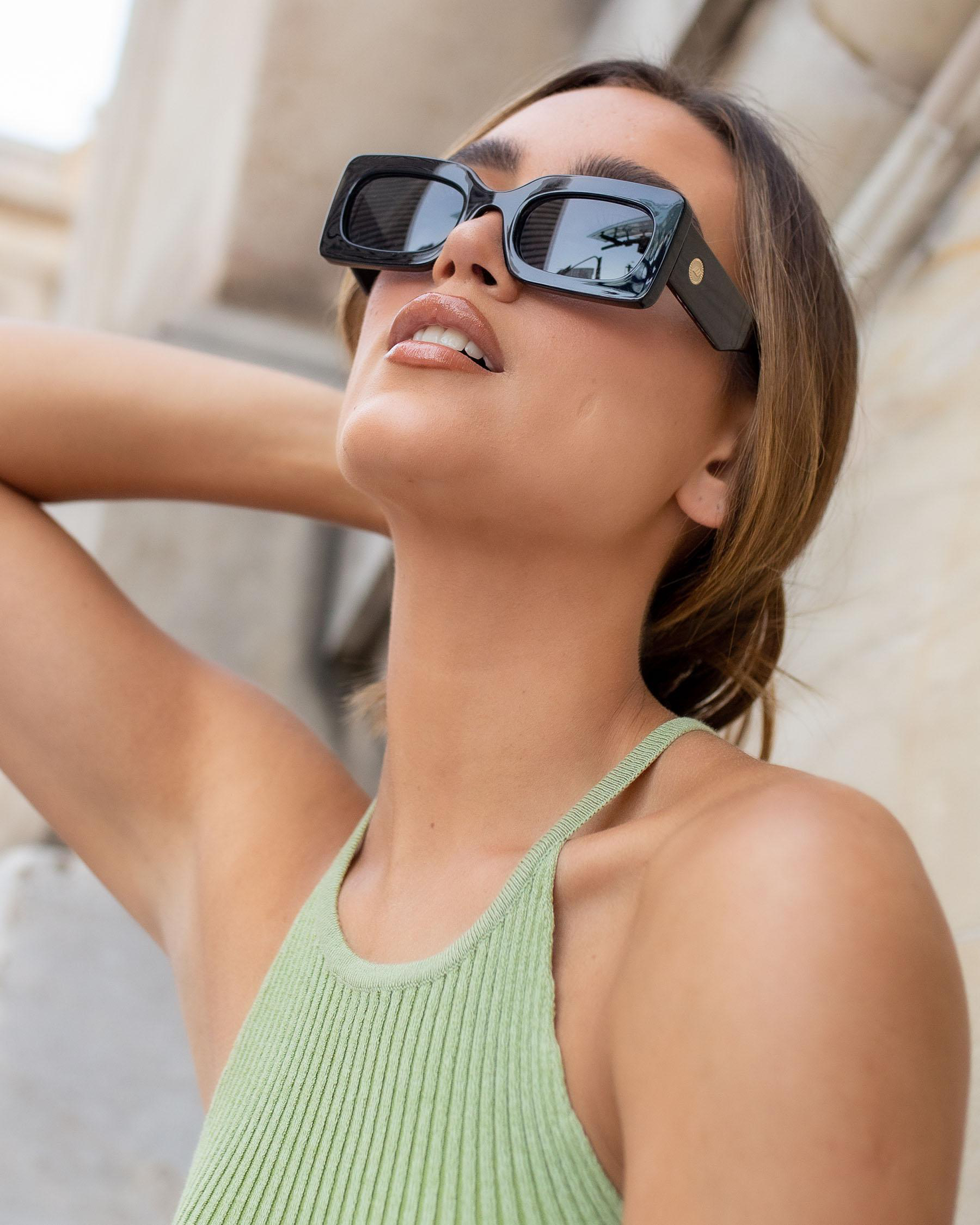 Shop Le Specs Oh Damn Sunglasses In Black/smoke Mono - Fast Shipping ...