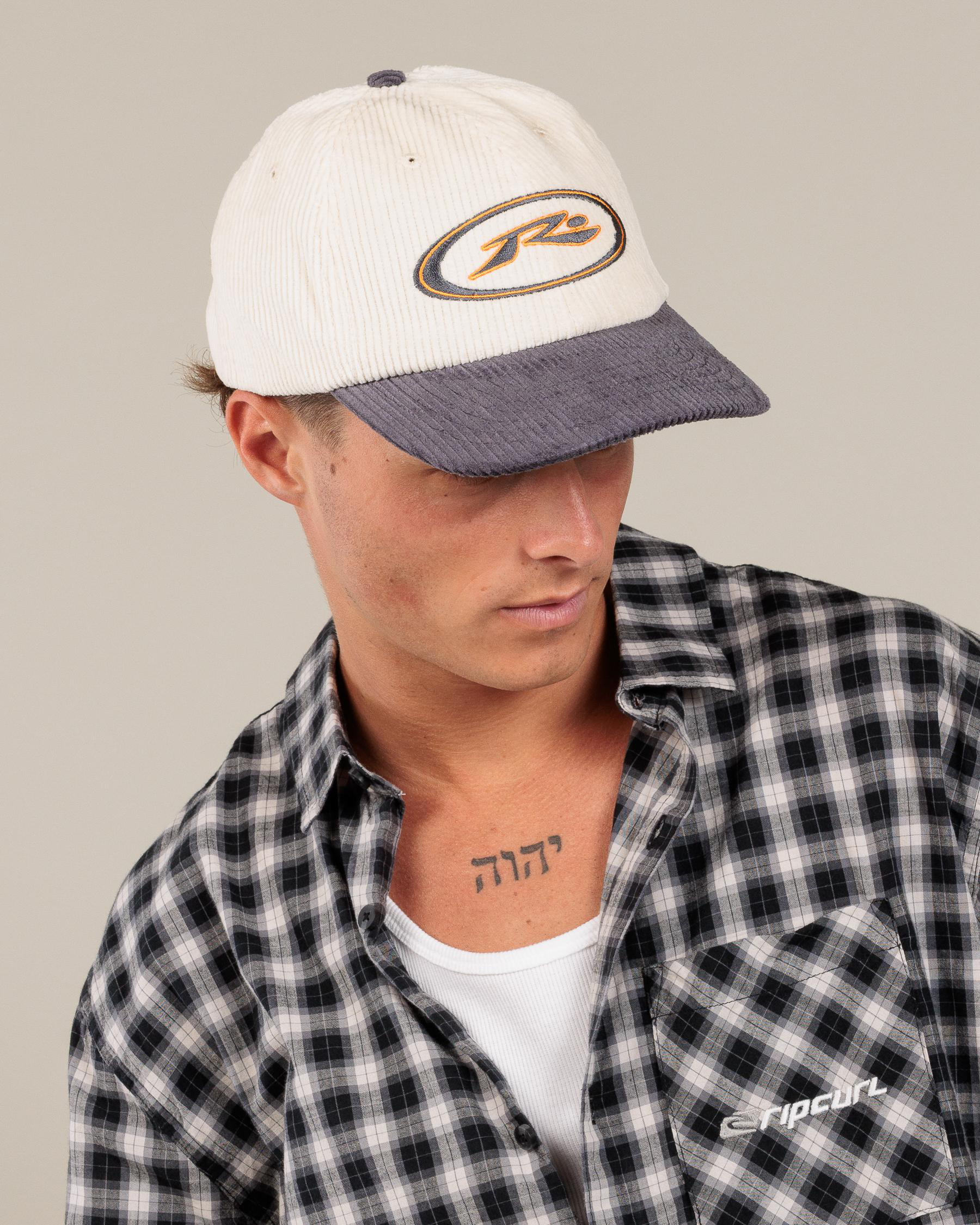 Shop Rusty Orbit Cord Six Panel Cap In Coal - Fast Shipping & Easy ...