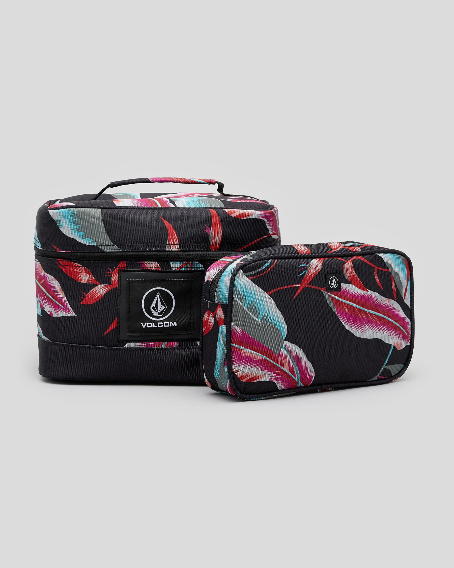 Shop Volcom Patch Attack Deluxe Makeup Case Set In Black/yellow - Fast Shipping & Easy Returns ...