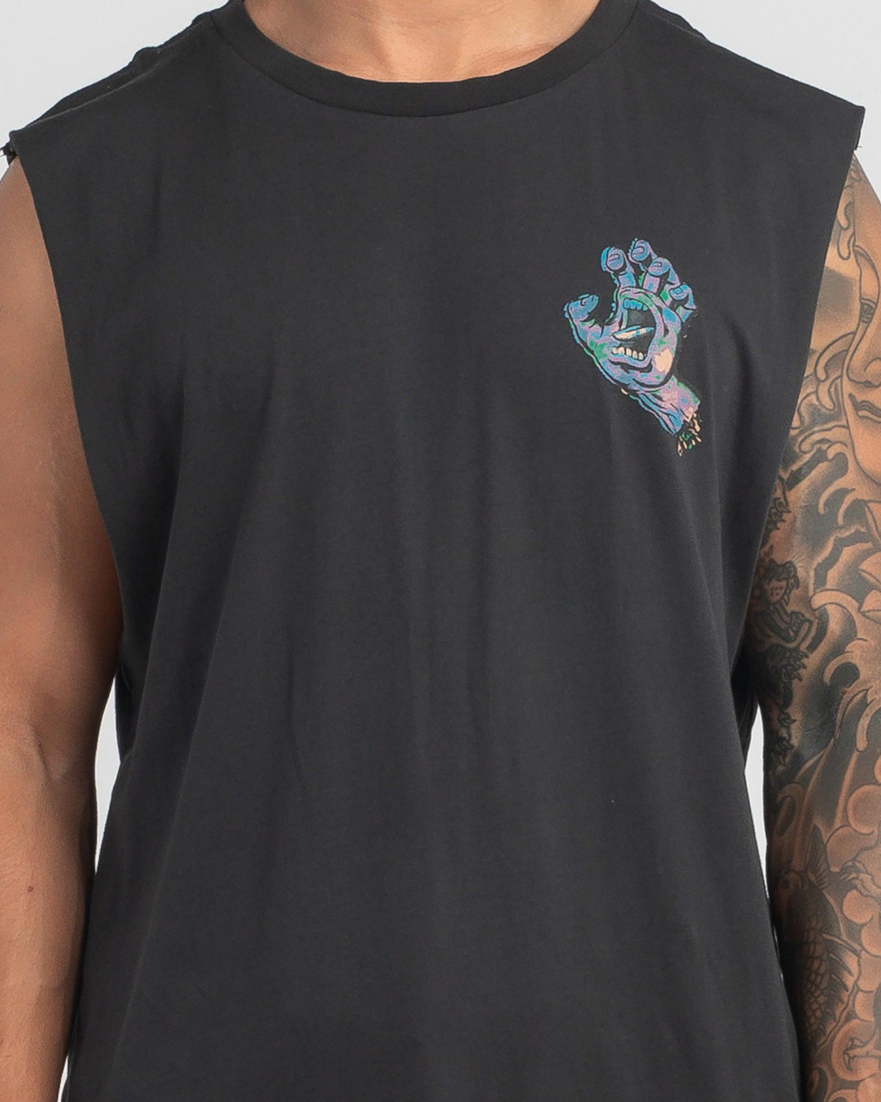 Shop Santa Cruz Foliage Hand Muscle Tank In Antique Black - Fast ...