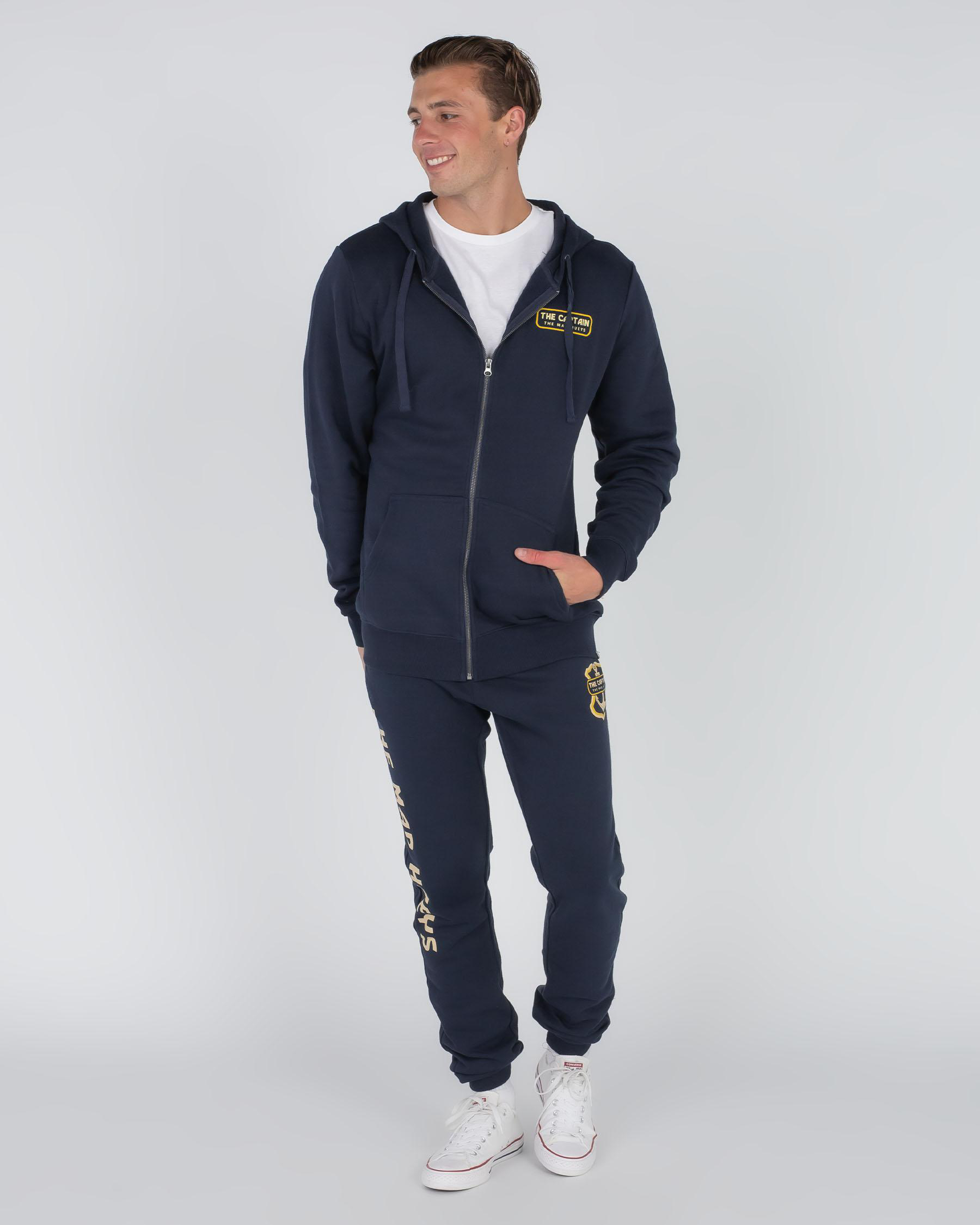 Shop The Mad Hueys The Retro Captain Track Pants In Navy - Fast ...