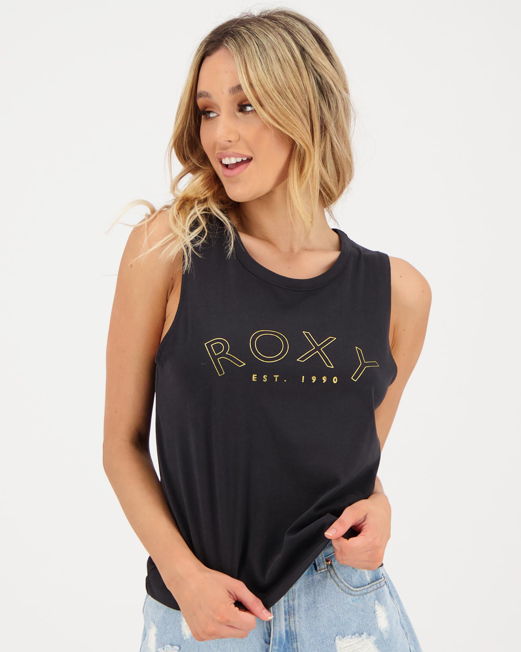 Shop Roxy Only True Love Tank Top In True Black - Fast Shipping & Easy ...