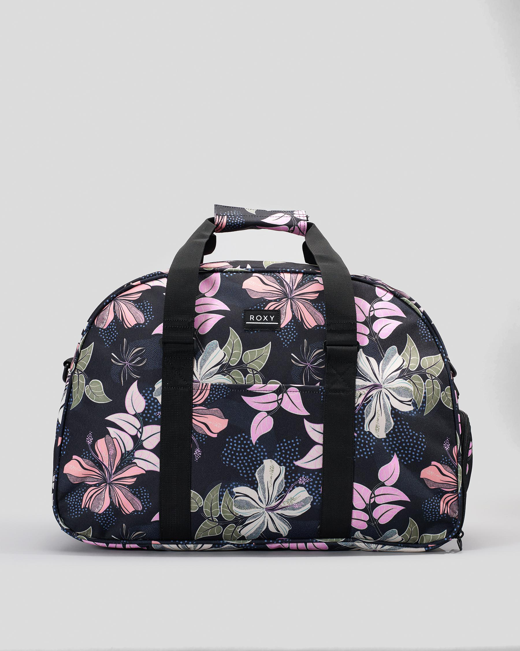 Roxy Feel Happy Overnight Bag In Anthacite Sunny Floral Swim - FREE ...