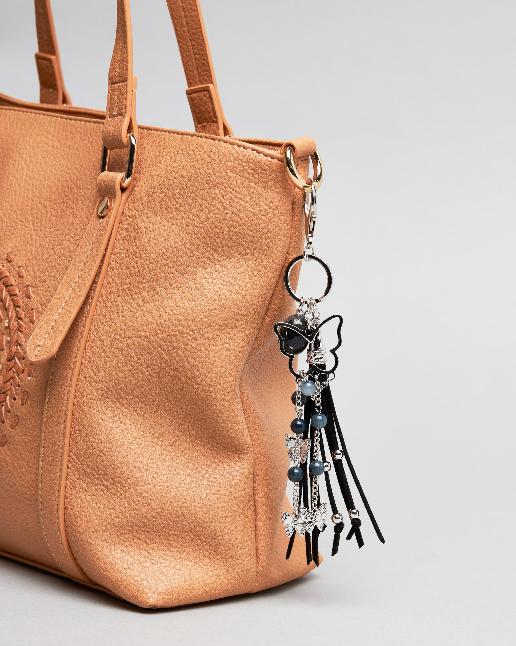 Shop Karyn In LA Mensa Large Bag Charm In Black/silver - Fast Shipping ...