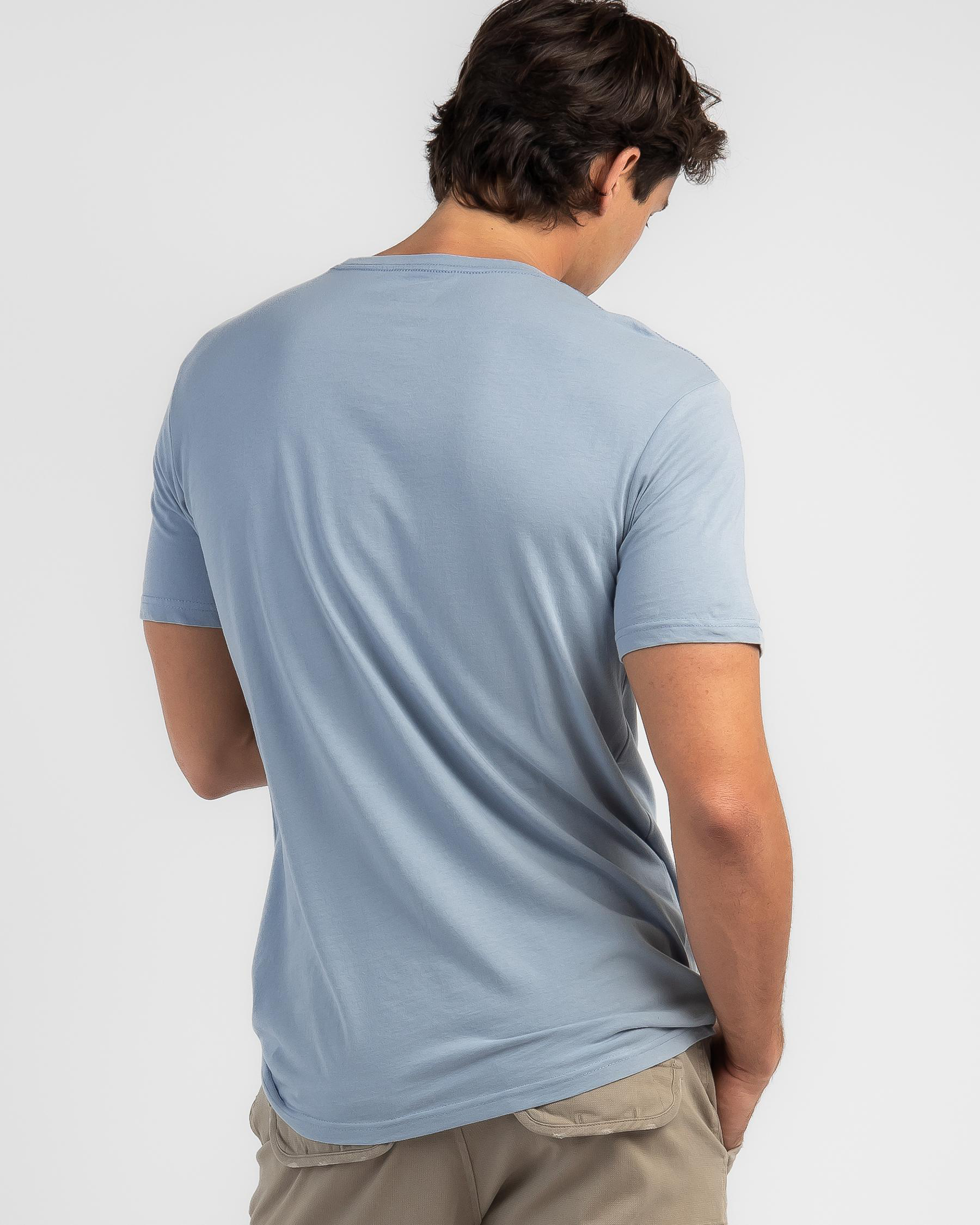 Shop Quiksilver Omni Check T-Shirt In Ashley Blue - Fast Shipping ...