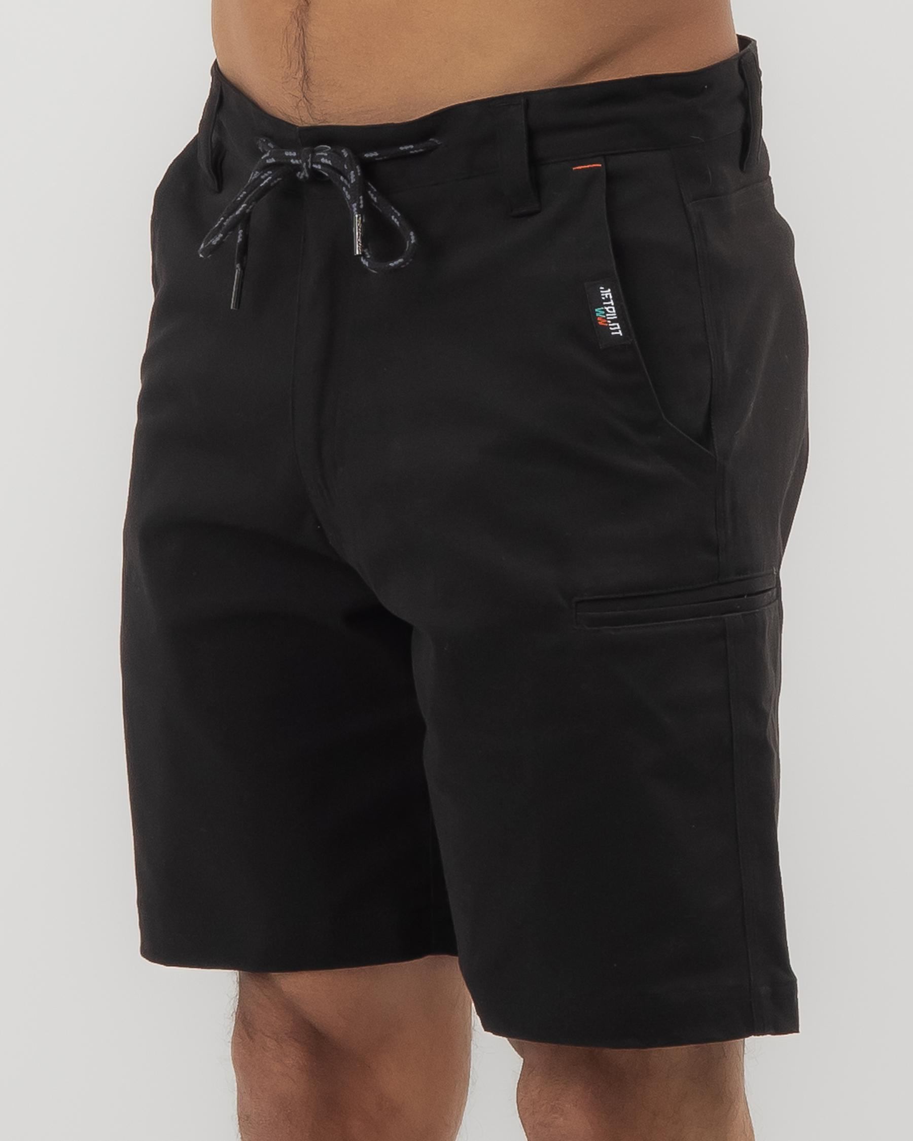 Shop Jetpilot 5 Days Chino Shorts In Black - Fast Shipping & Easy ...